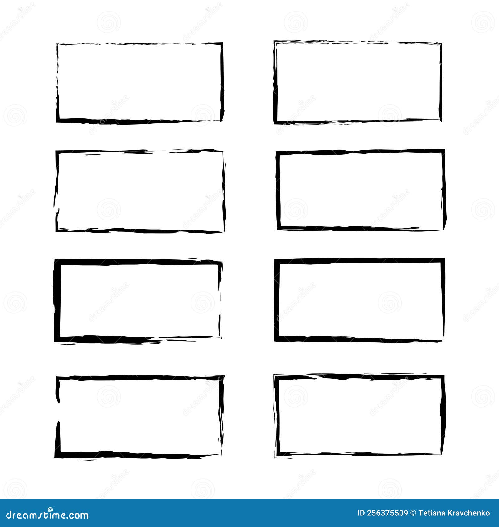 Black Brush Rectangles. Edge Frame. Decorative Border. Vector ...