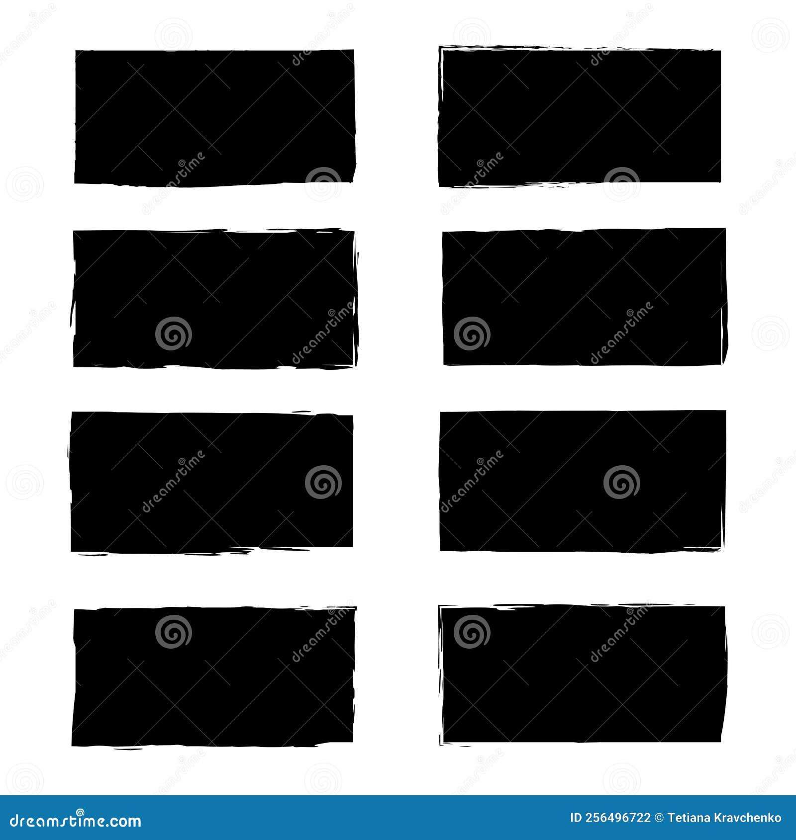 Black Brush Rectangles. Edge Frame. Decorative Border. Vector ...