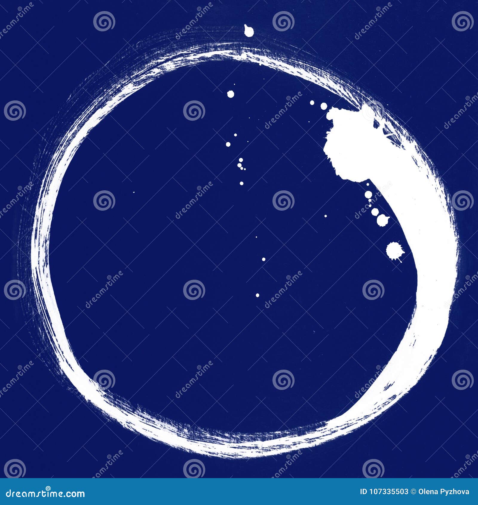 Black Brush Stroke in the Form of a Circle. Drawing Created in Ink ...