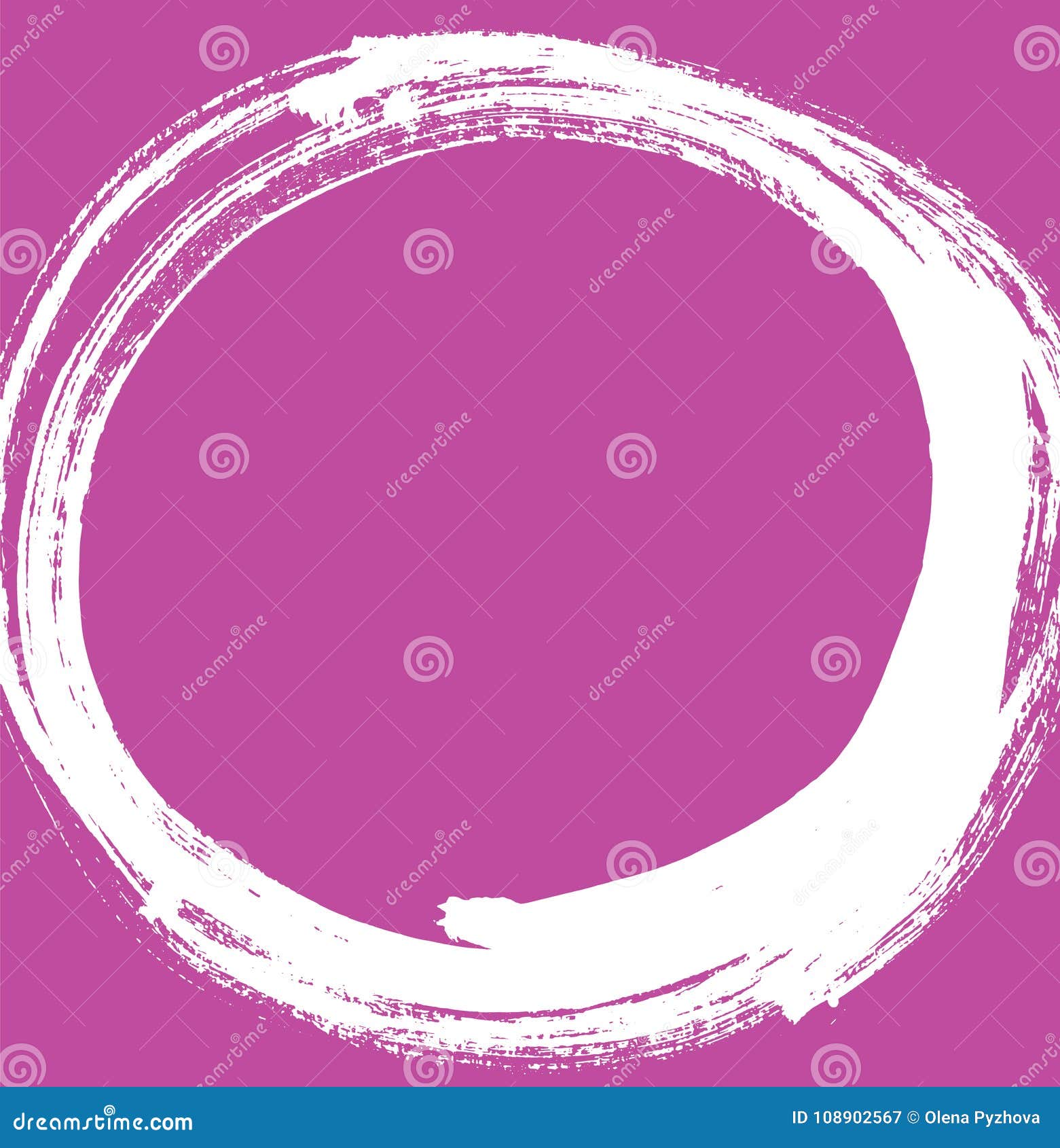 Black Brush Stroke in the Form of a Circle. Drawing Created in Ink ...