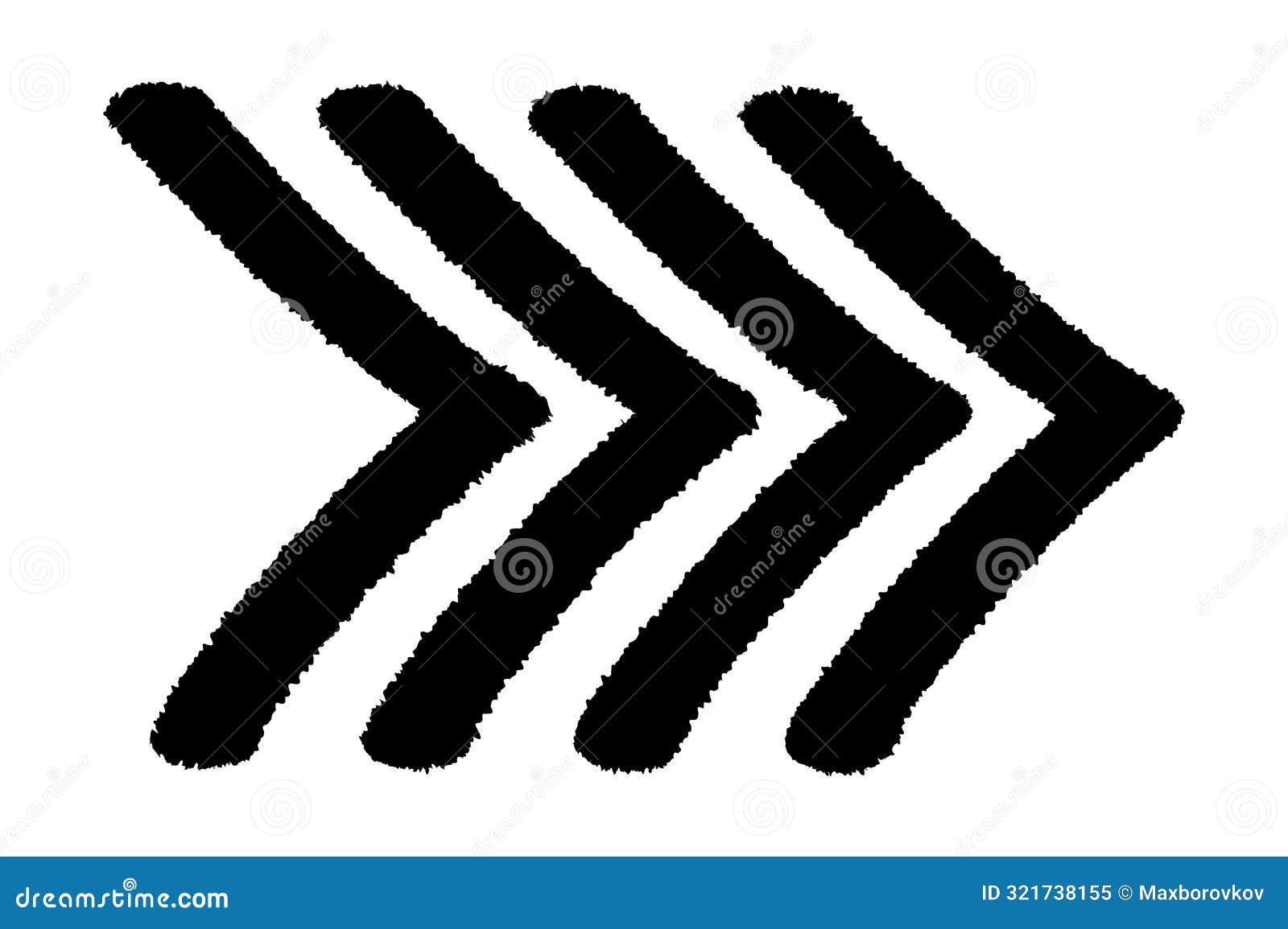 Brush-Styled Multiple Right Arrows Stock Vector - Illustration of path ...