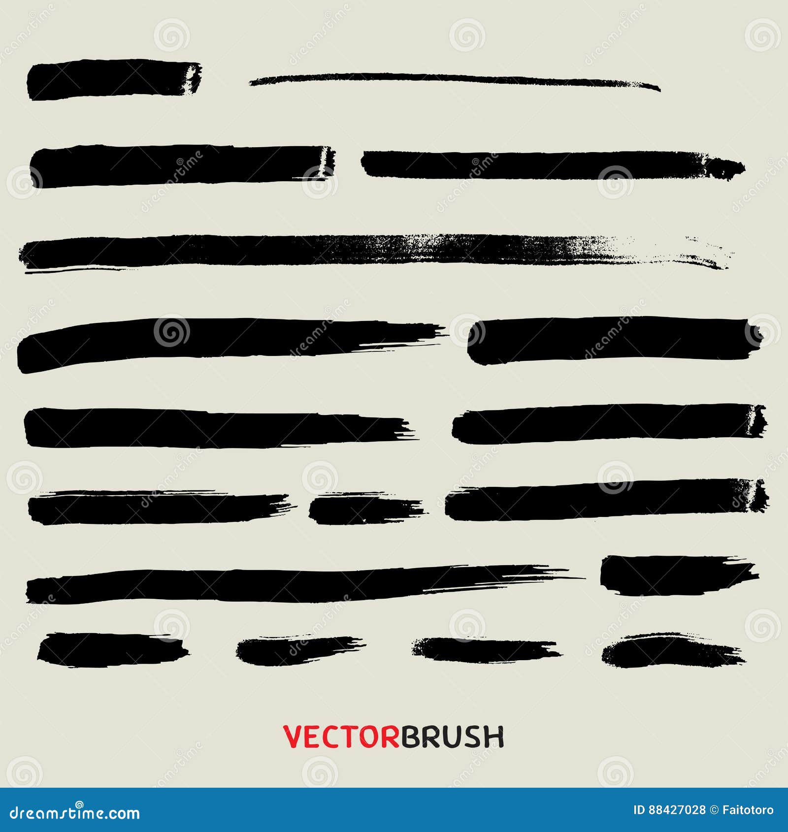 Black Brush Texture Background Set Stock Vector - Illustration of ...