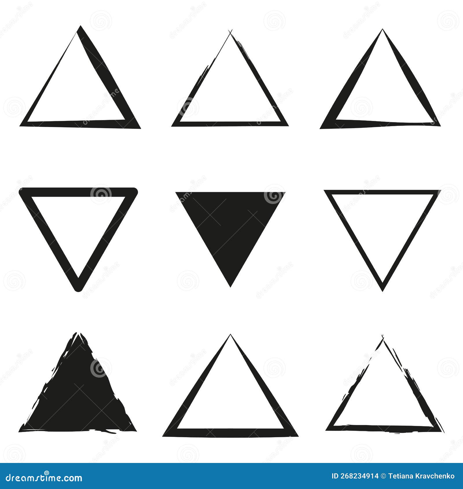 Black Brush Triangles. Grunge Texture. Vector Illustration Stock Vector ...