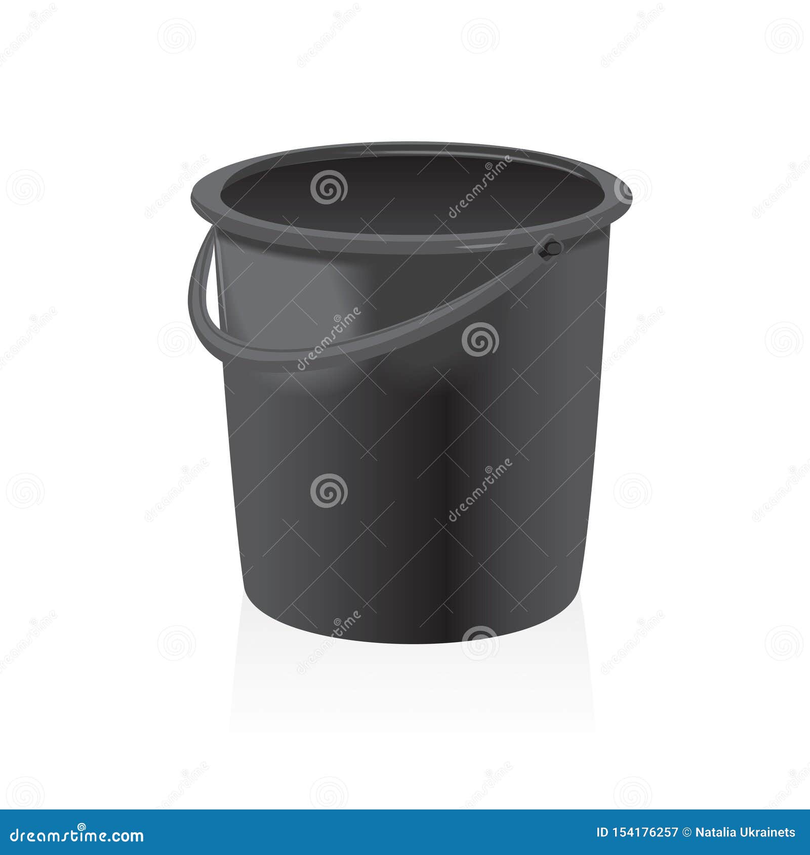 Black bucket stock vector. Illustration of reflection - 154176257