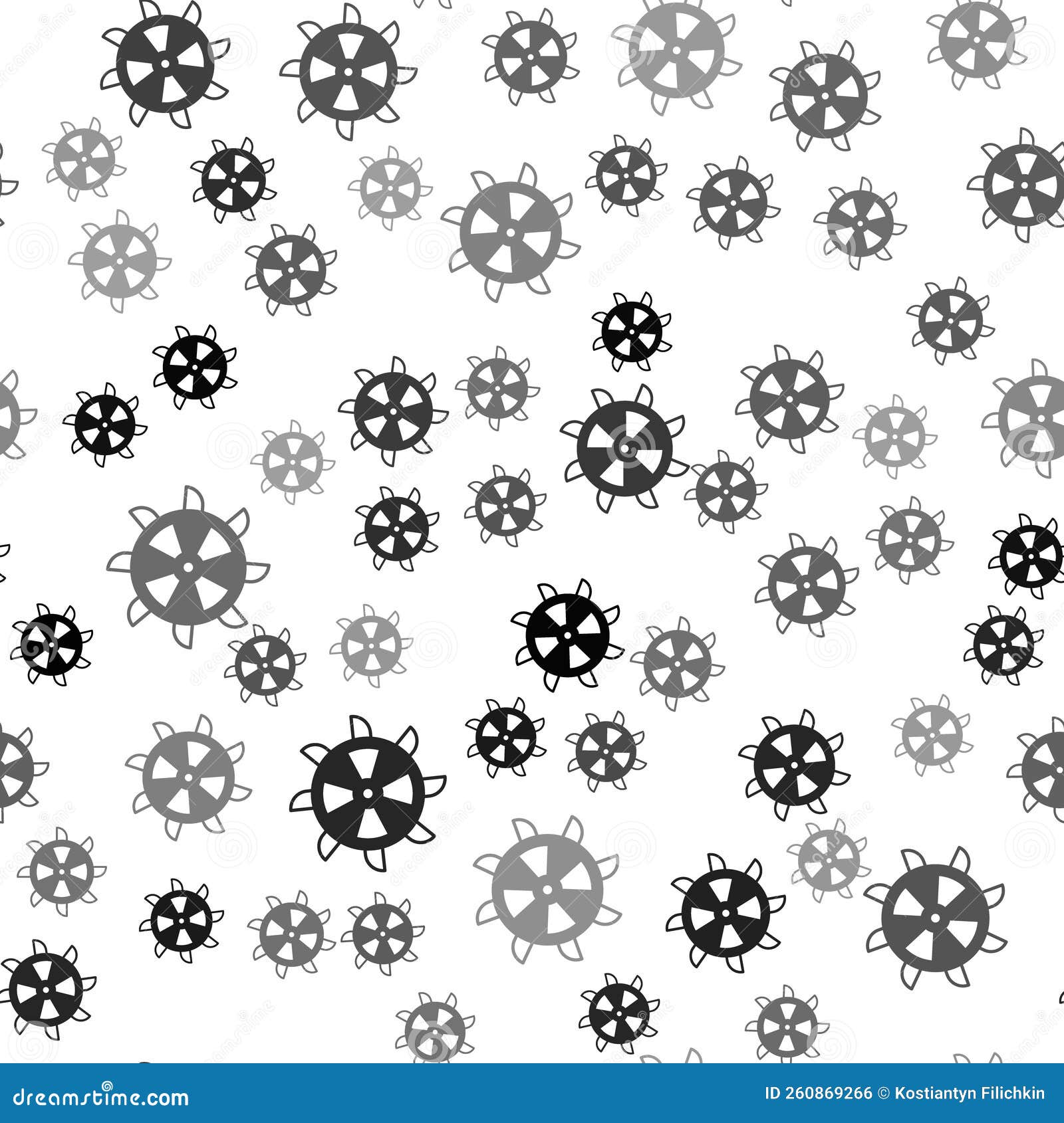 Black Bucket Wheel Excavator Icon Isolated Seamless Pattern on White ...