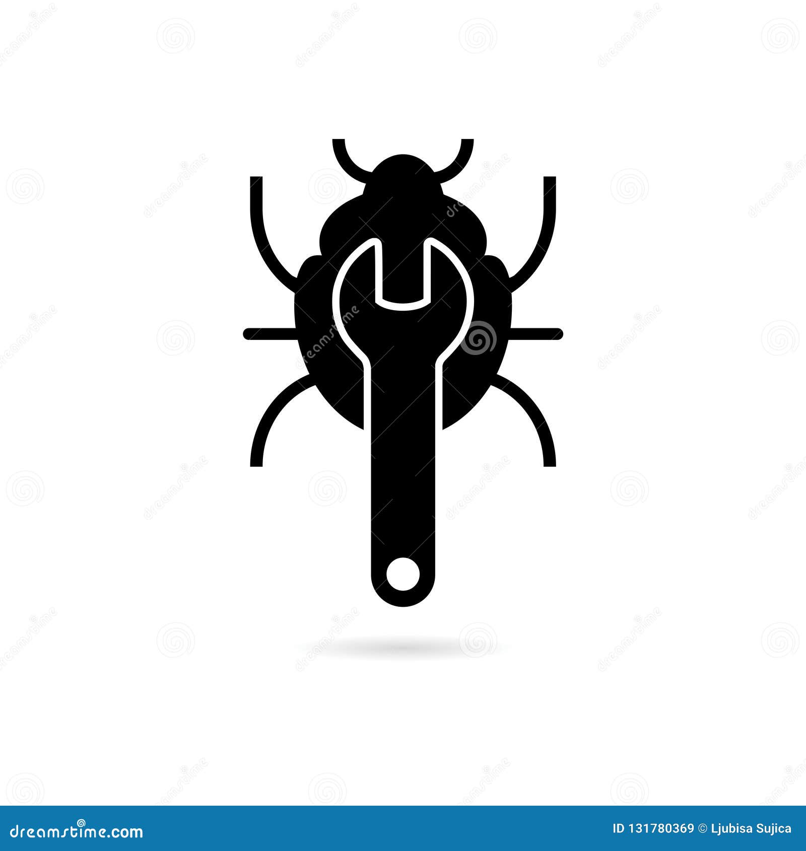 Black Bug Fixing Icon or Logo Stock Vector - Illustration of icon, flat ...
