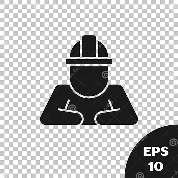Black Builder Icon Isolated on Transparent Background. Construction ...