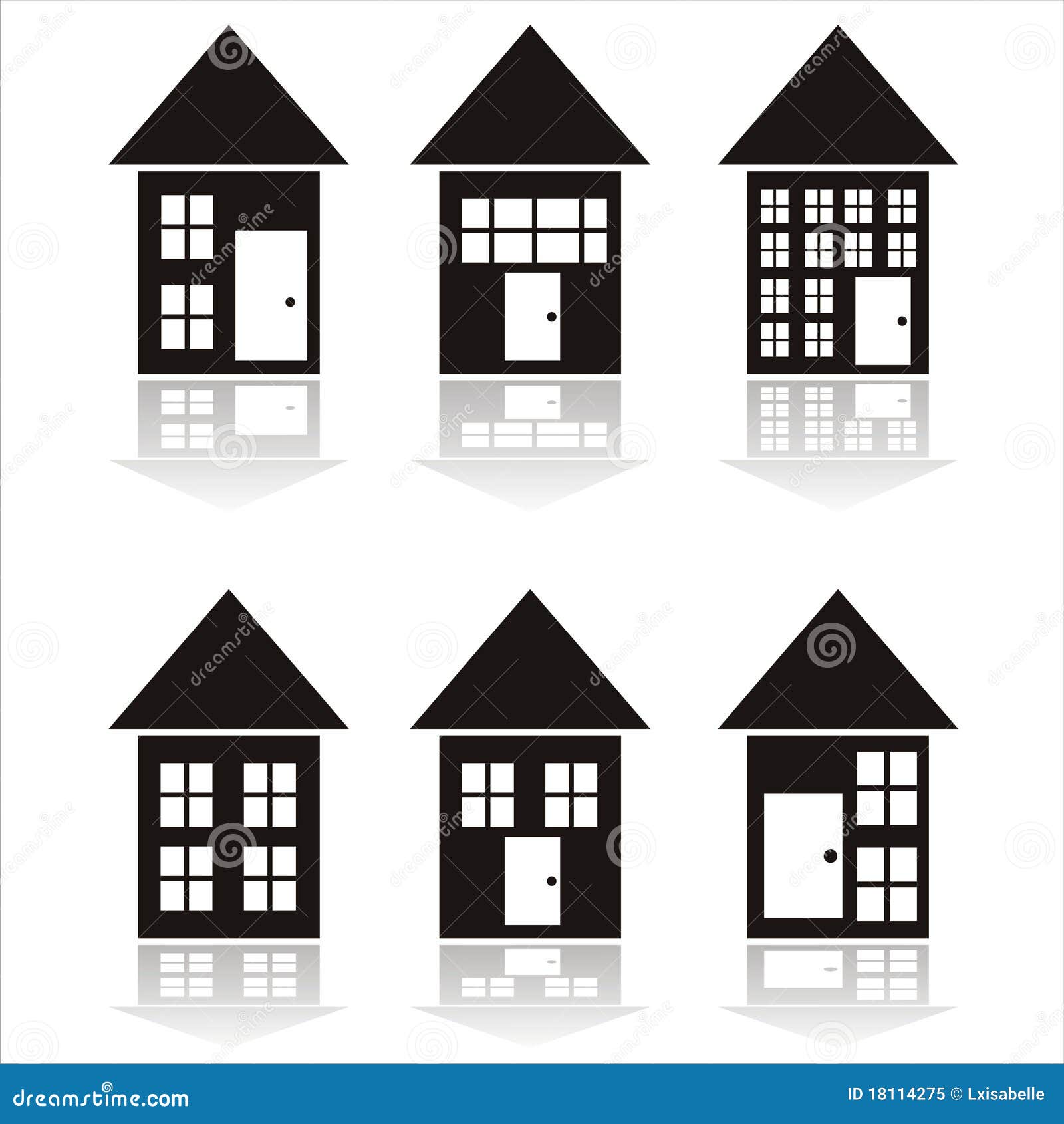 Black buildings icons stock vector. Illustration of shadow - 18114275