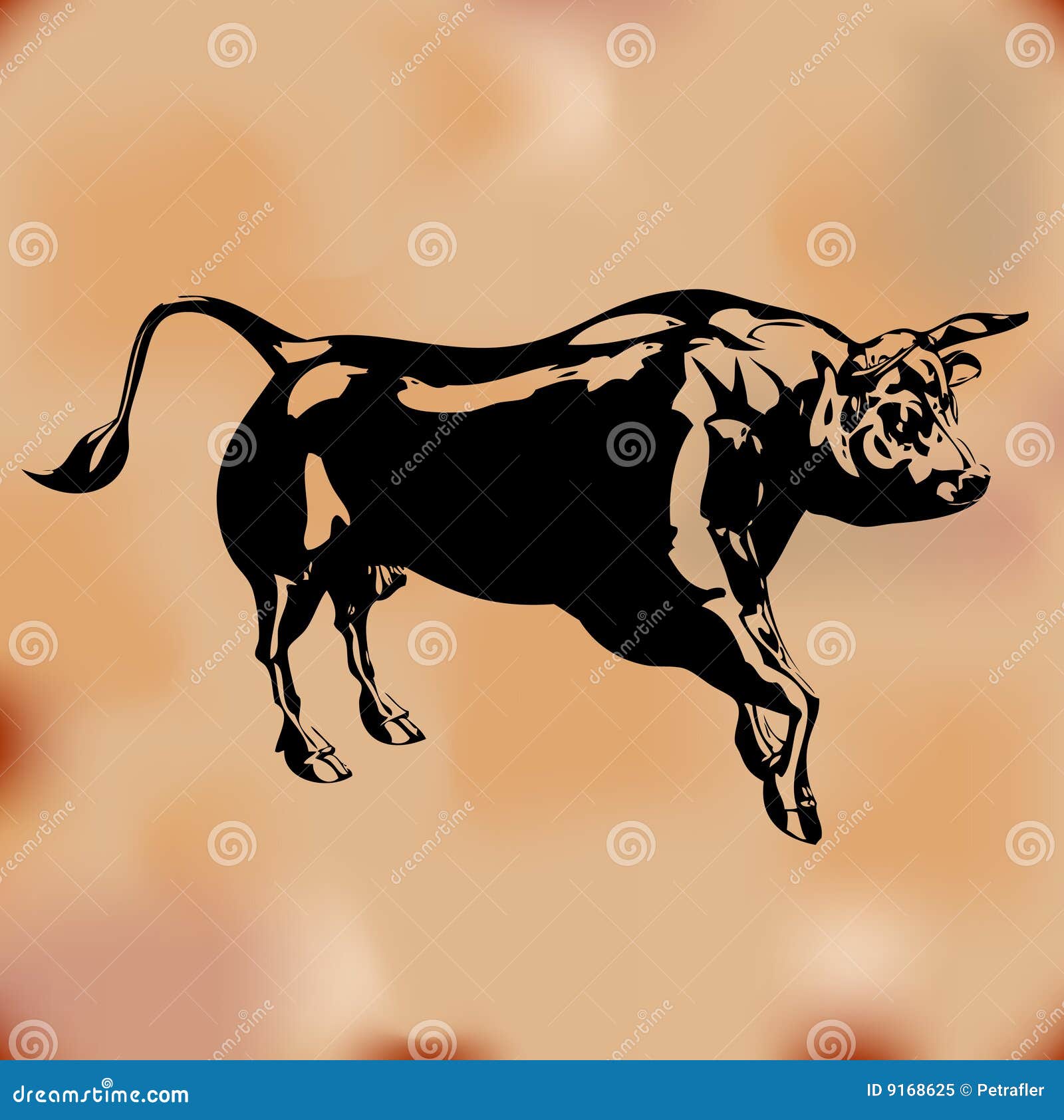 Black Bull Background stock vector. Illustration of poster - 9168625