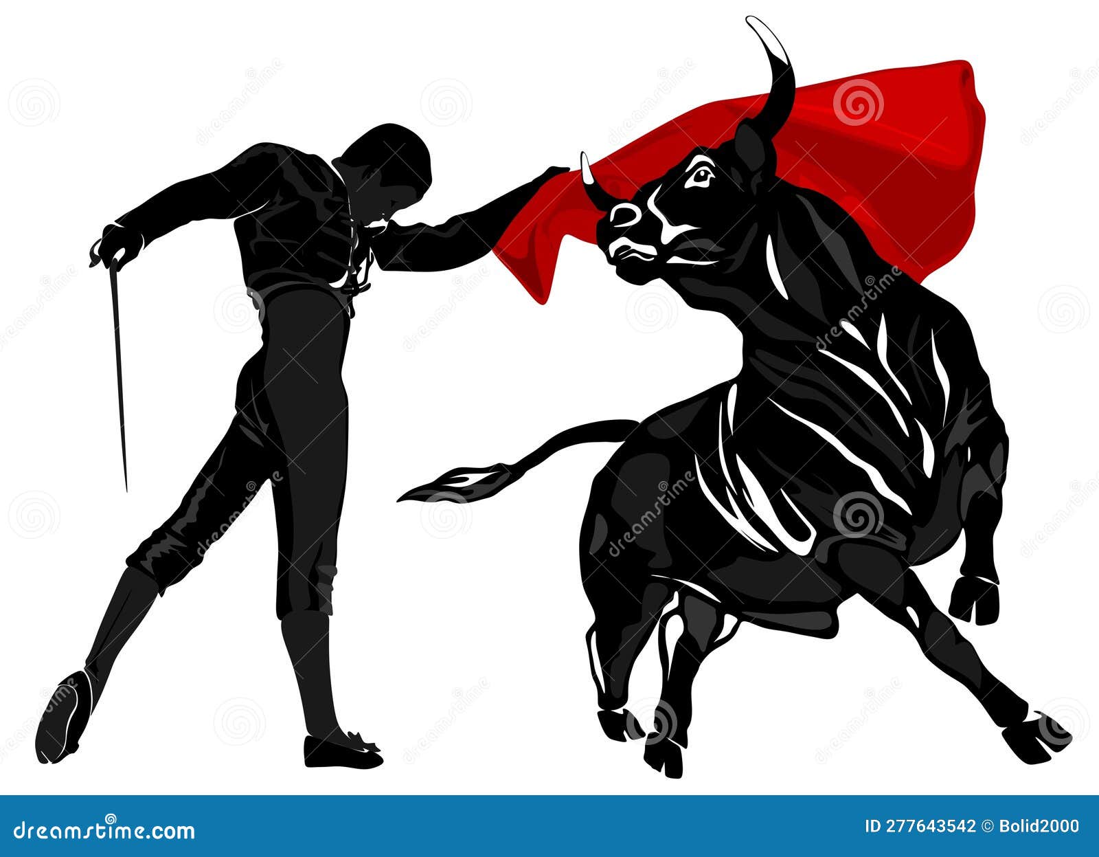 Shadow of corrida stock illustration. Illustration of black - 277643542