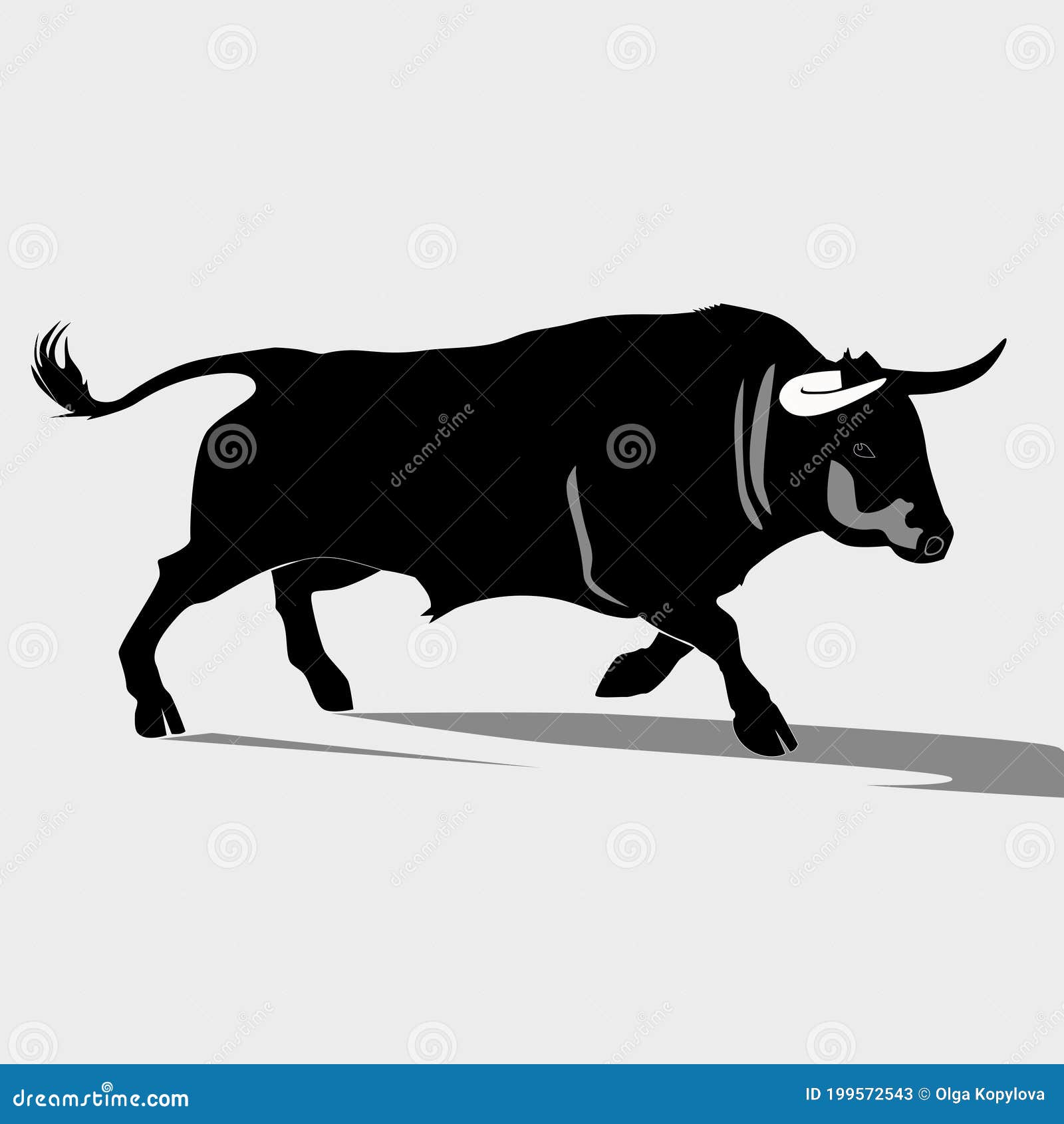 Black Bull Symbol of the Year Stock Vector - Illustration of animal ...