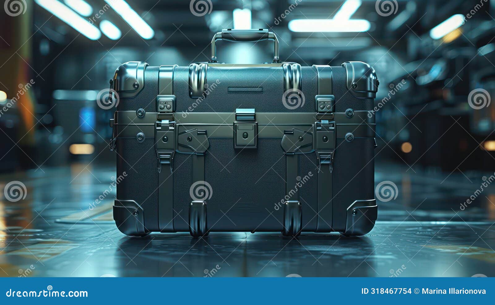 Black Bulletproof Suitcase, Security Guard. Generative AI Stock Photo ...