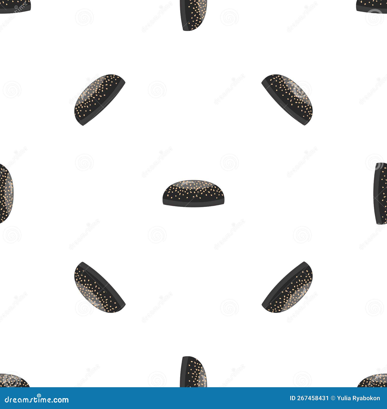 Black bun pattern seamless stock illustration. Illustration of meat ...