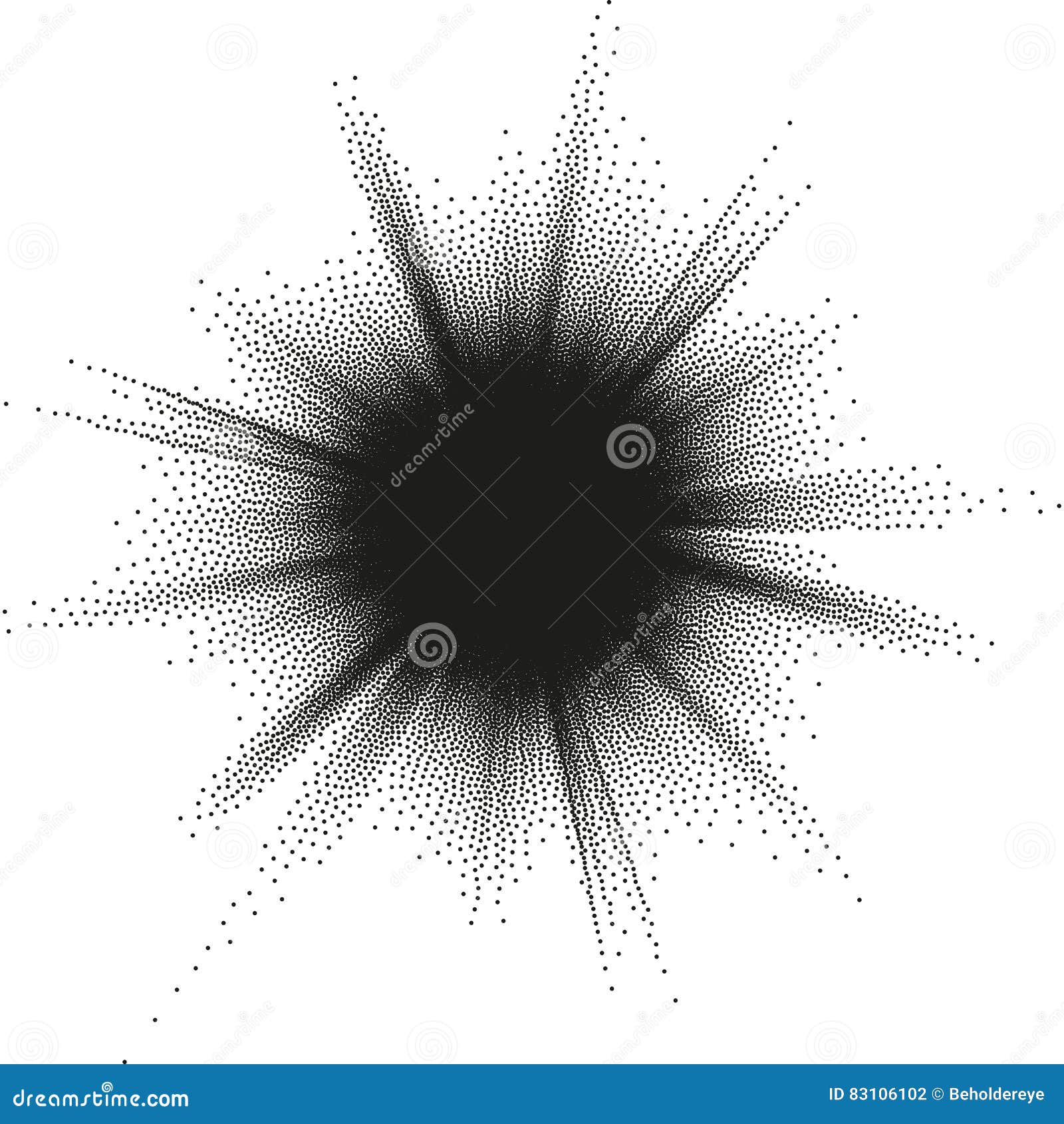 Black Ray Burst Background - Comic Vector Graphic With Radial Stripe ...