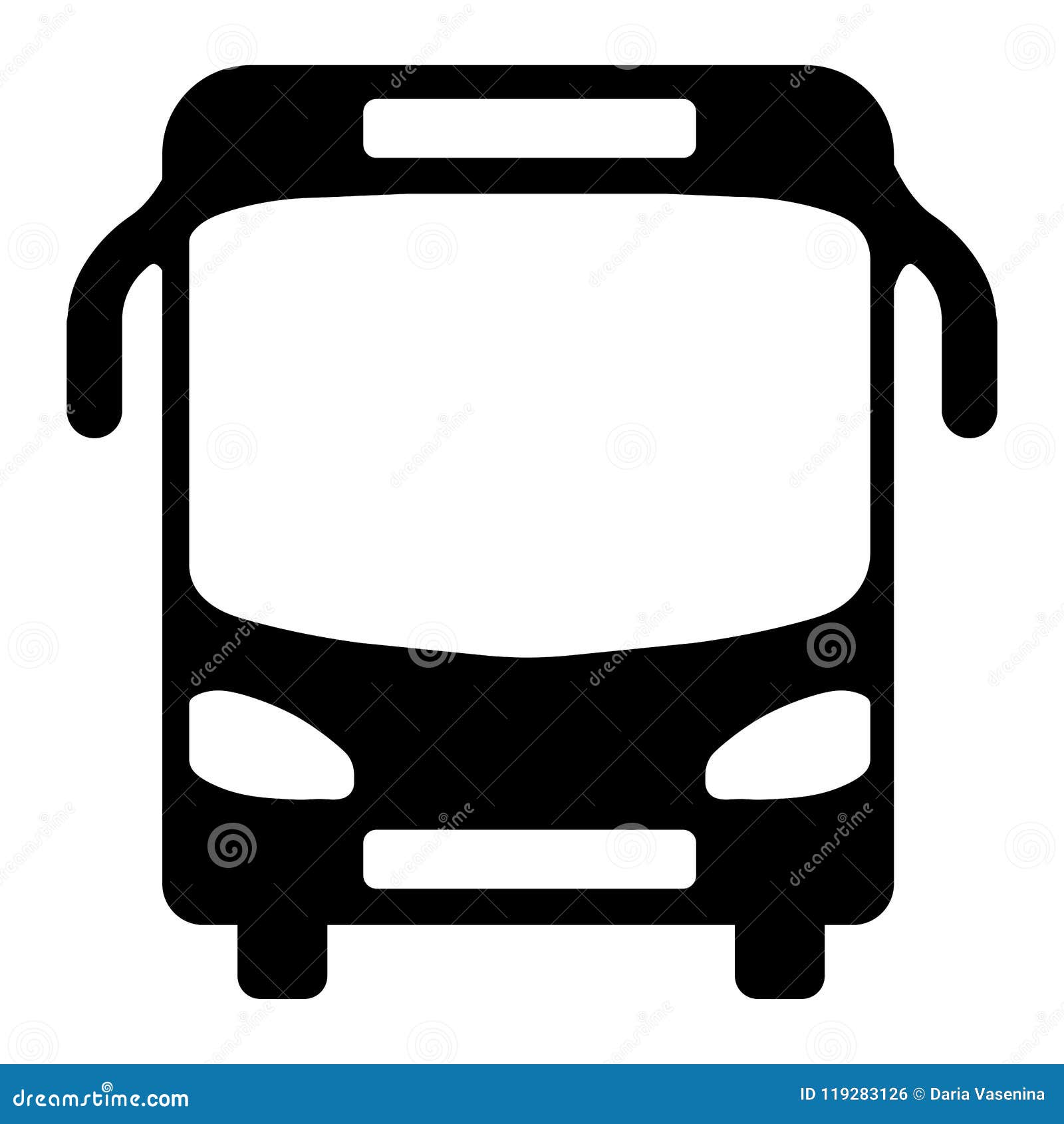 Bus icon stock vector. Illustration of silhouette, arrival - 119283126