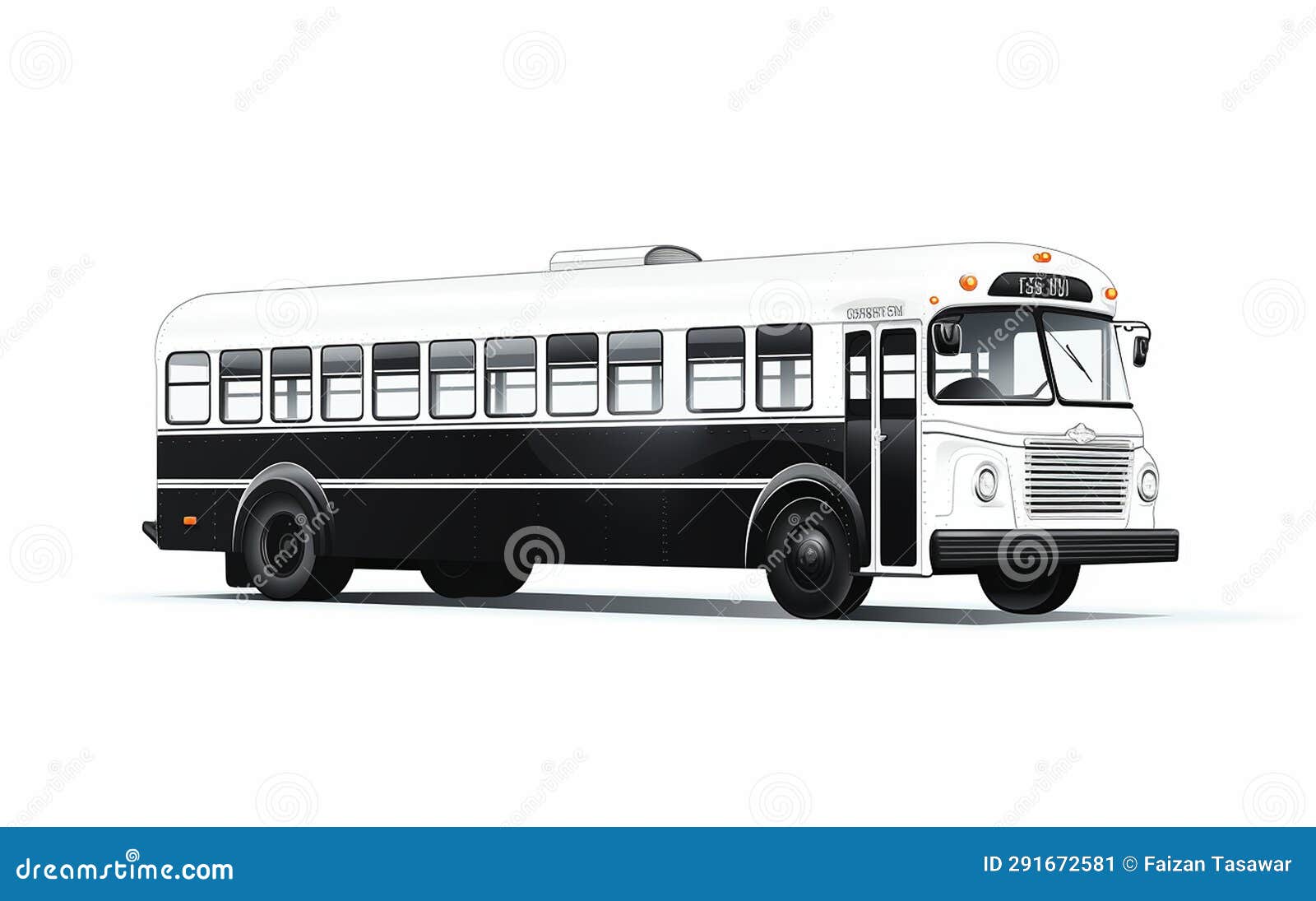 "a Black Bus on a White Background -Generative Ai Stock Illustration ...