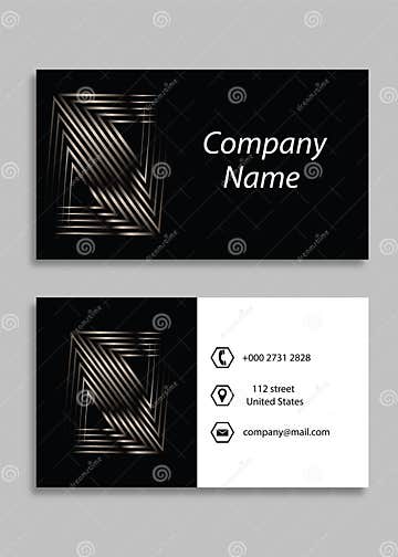 Black Business Card Front and Back Vector - Business Card Template ...