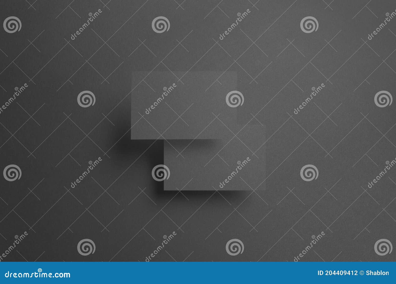 Black Business Card Mock-Up (85x55mm) - Two Floating Overlapping Cards ...