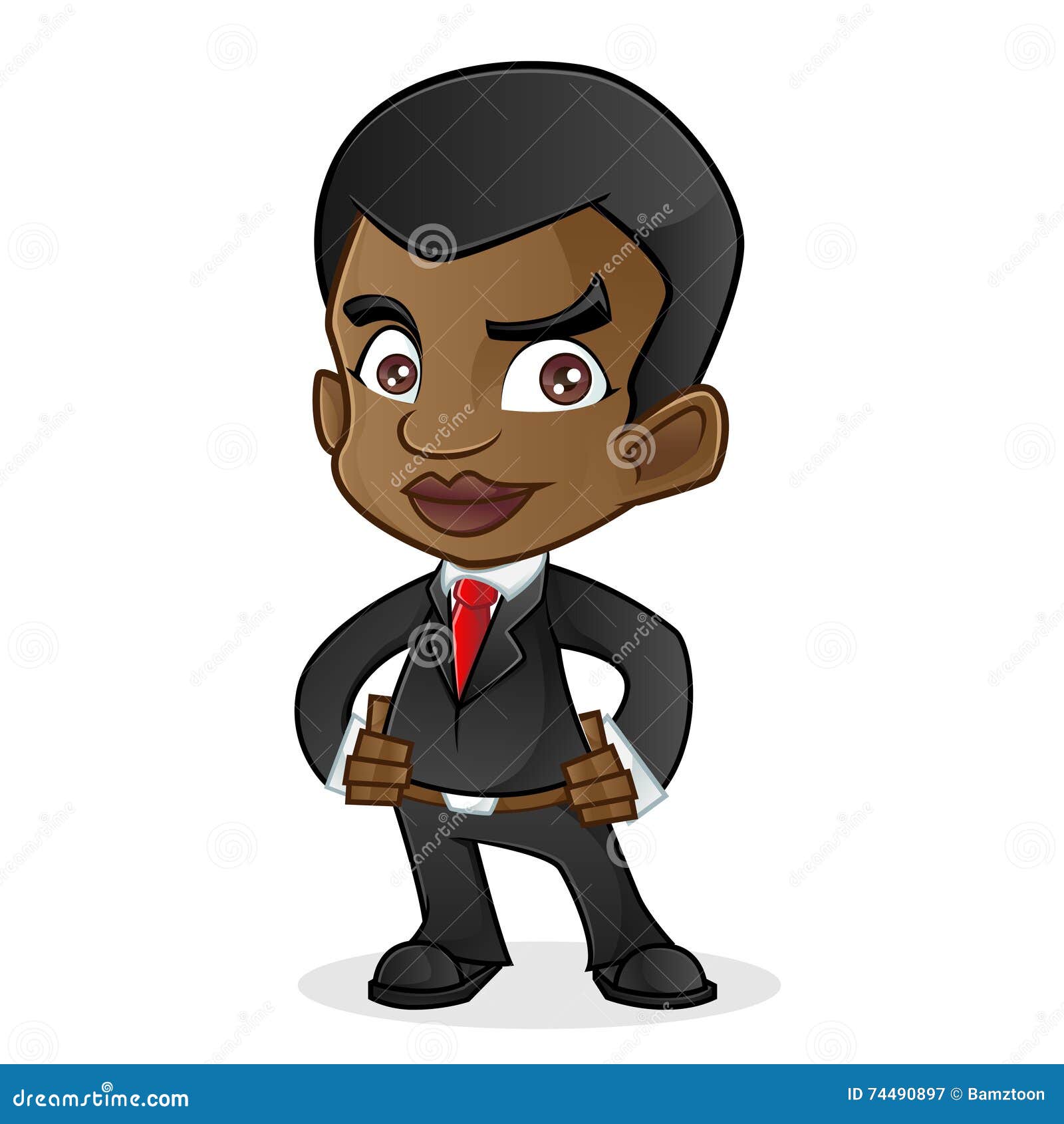 Black Business Man Posing stock vector. Illustration of people - 74490897