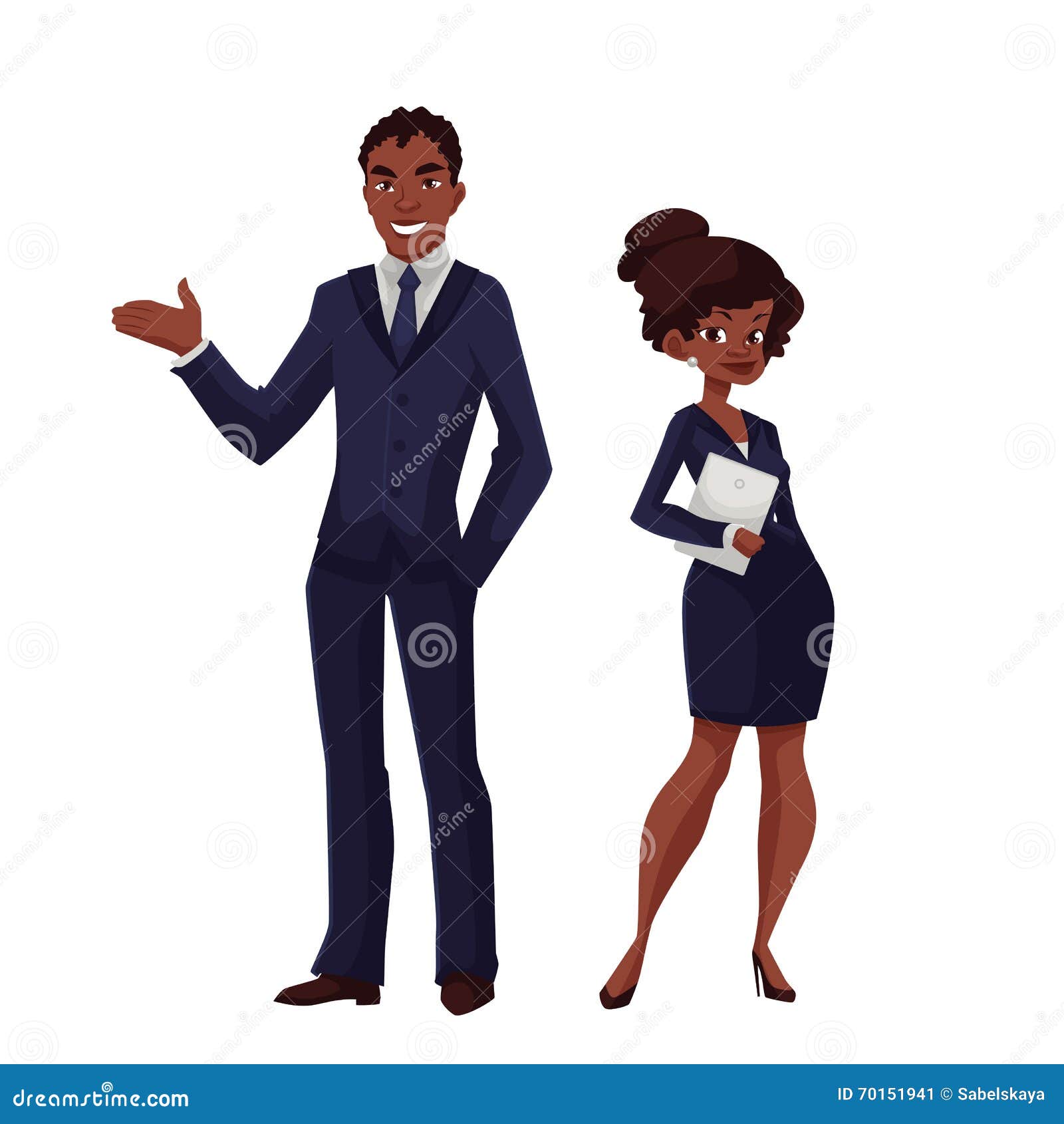 Black Business Man and a Woman Stock Vector - Illustration of employee ... Black Business Man and a Woman Stock Vector - Illustration of employee ...
