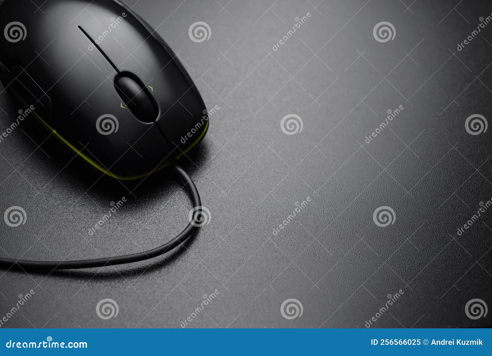 Black Business Office Desk Table with Computer Mouse Stock Image ...