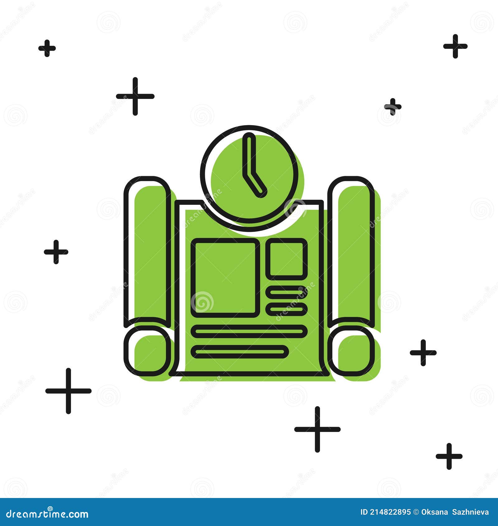 Black Business Project Time Plan Icon Isolated on White Background ...