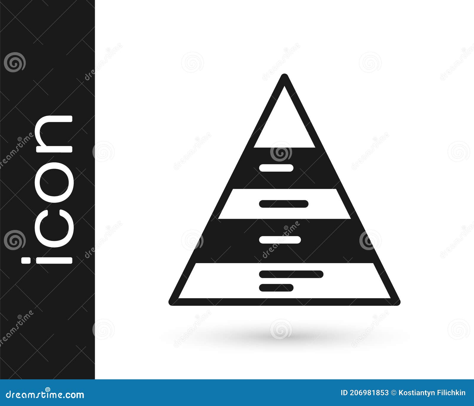 Black Business Pyramid Chart Infographics Icon Isolated on White ...