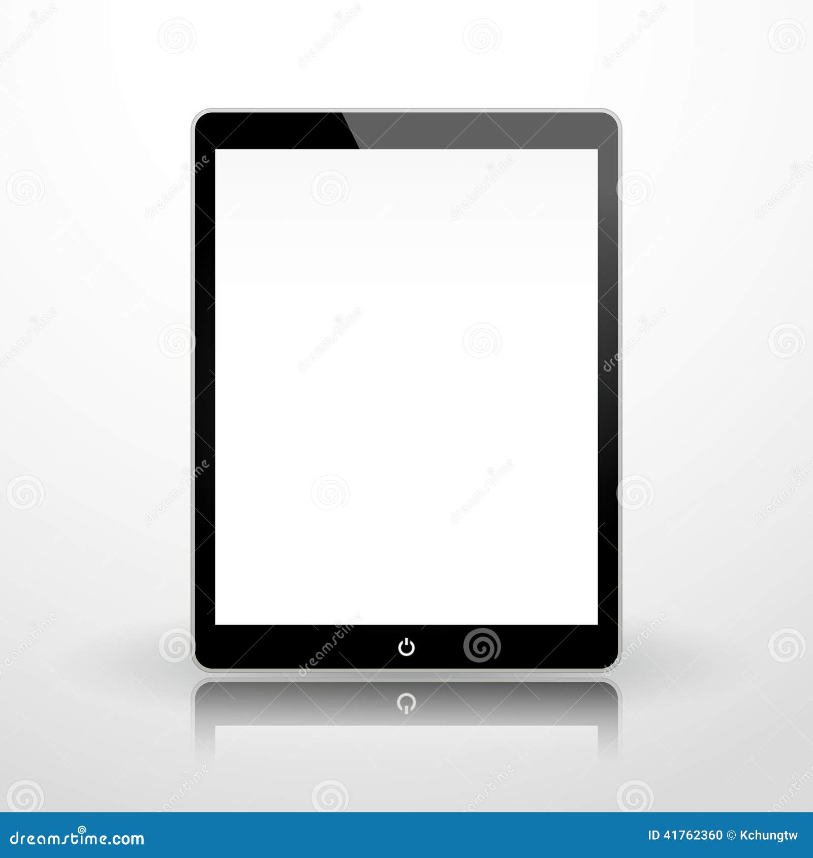 Black Business Tablet with Power Button Stock Vector - Illustration of ...
