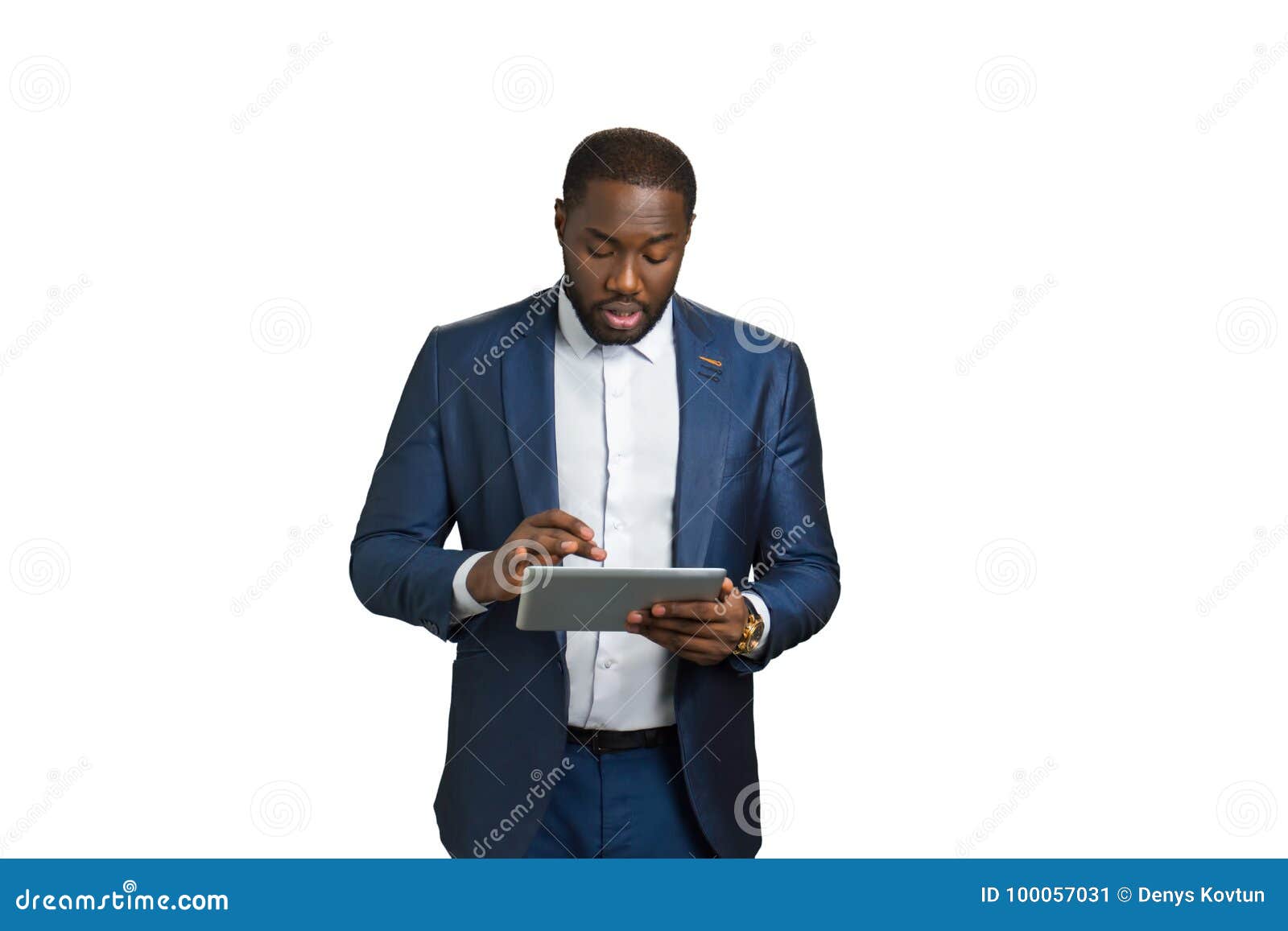 Black Businessman with Computer Tablet. Stock Image - Image of money ... Black Businessman with Computer Tablet. Stock Image - Image of money ...
