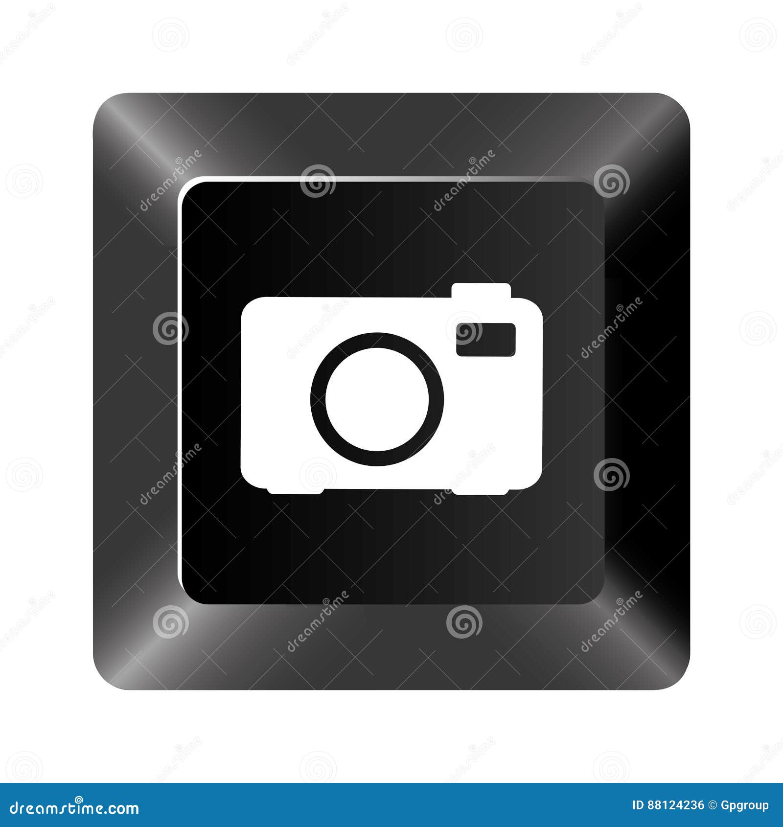 Black button camera icon stock illustration. Illustration of collection ...