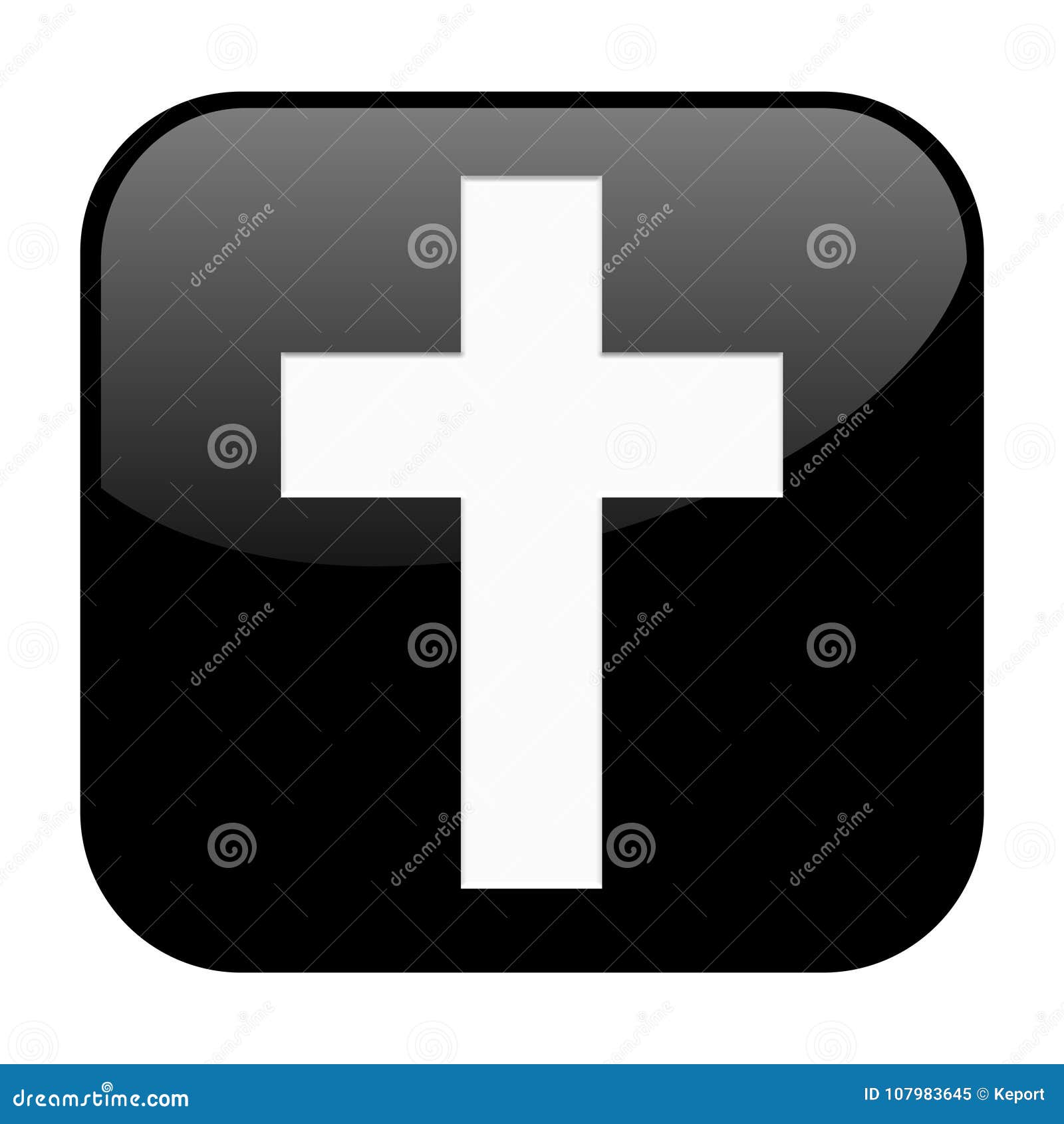 Black Button: Cross stock illustration. Illustration of cross - 107983645