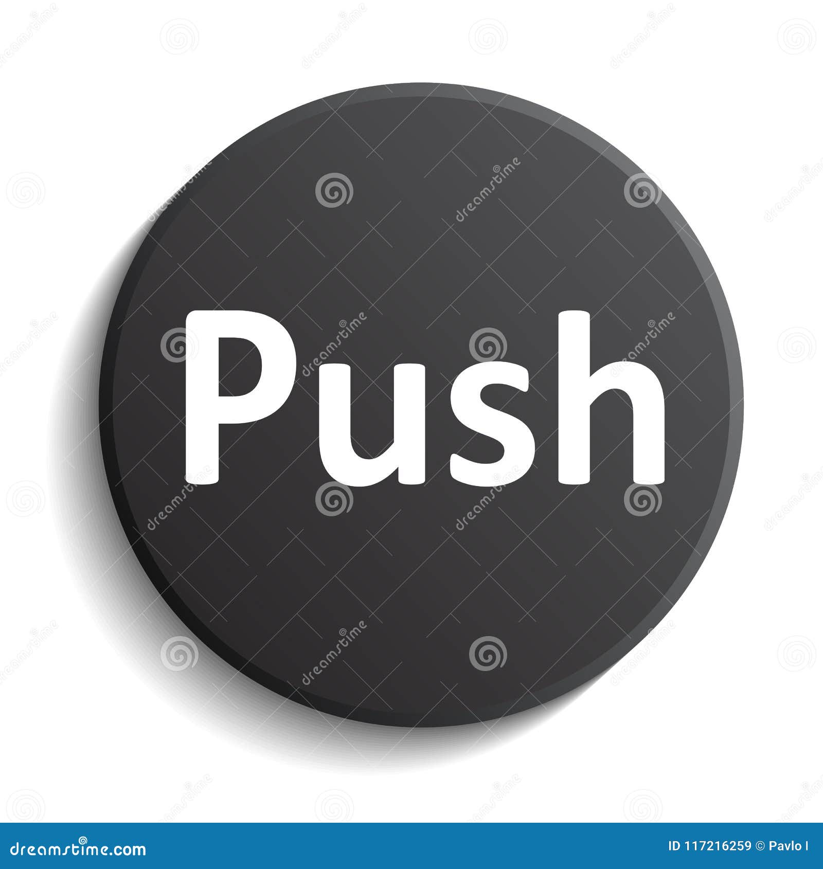 Black Button with Text Push - Vector Stock Vector - Illustration of ...