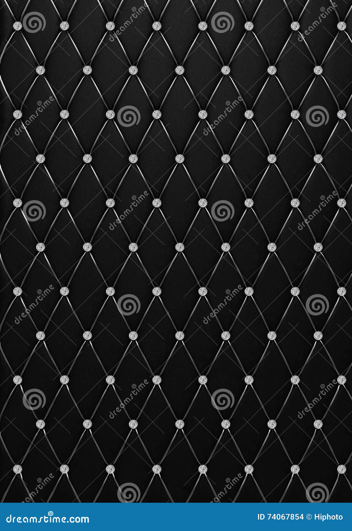 The Black Button-Tufted Leather Texture with Diamonds Stock Photo ...