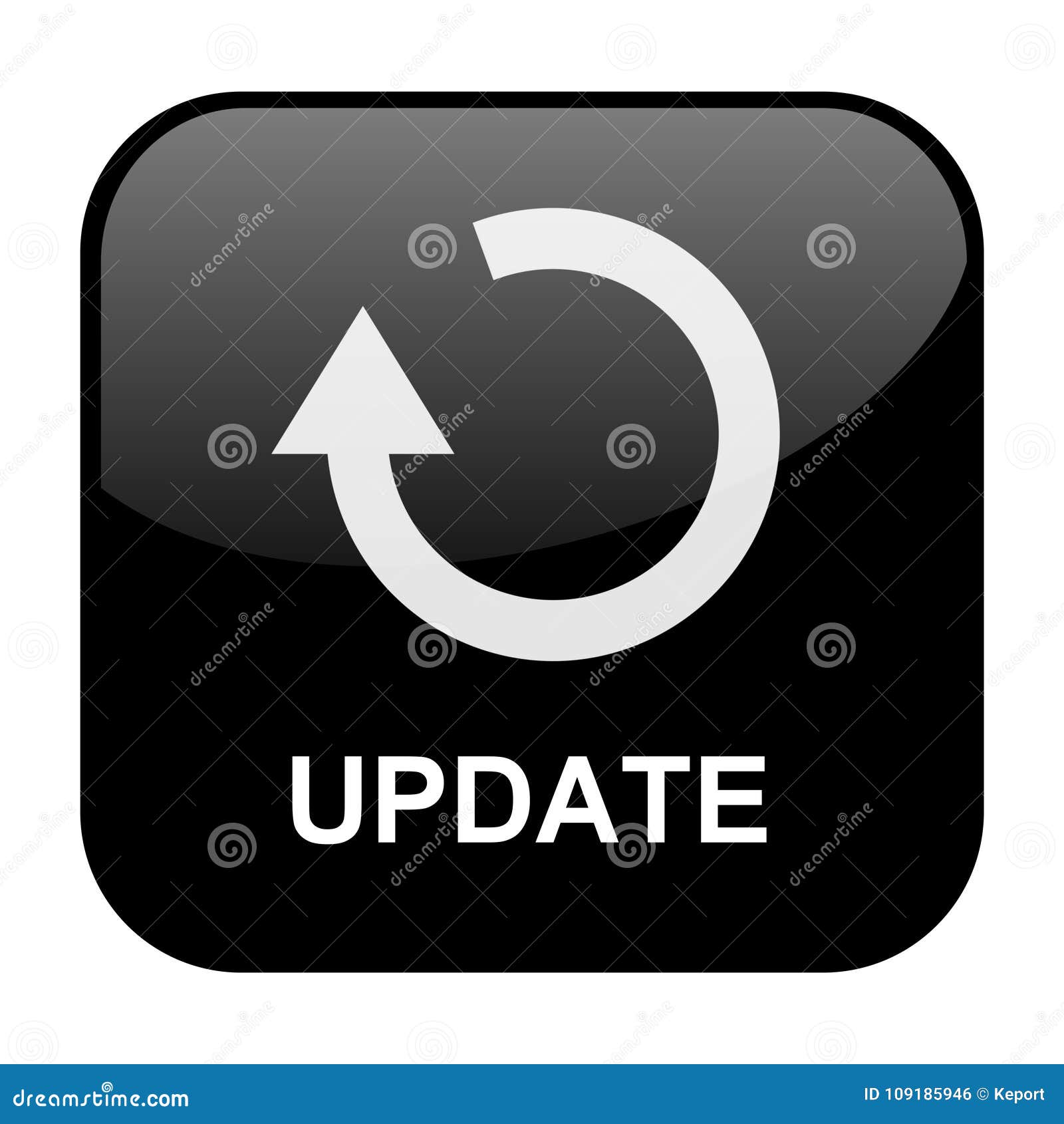Black Button: Update stock illustration. Illustration of isolated ...
