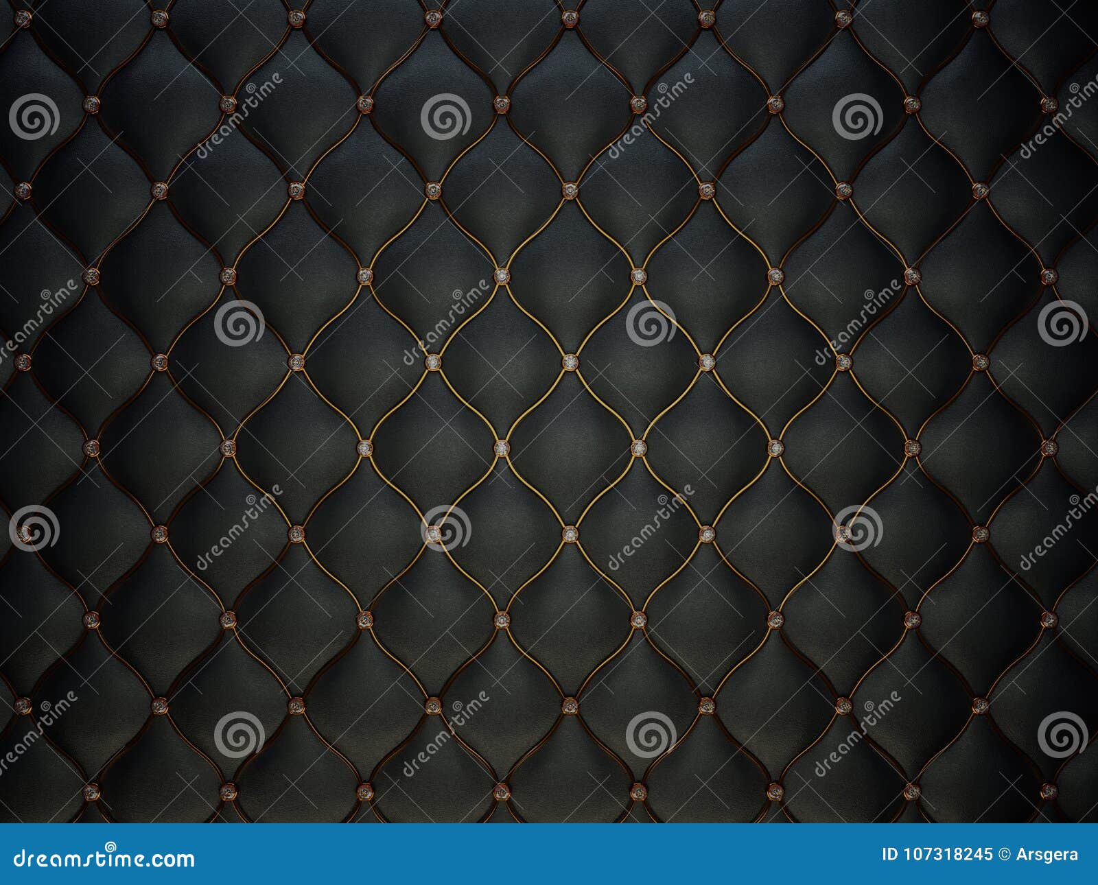 Black Buttoned Luxury Leather Pattern with Gemstones Stock Image ...