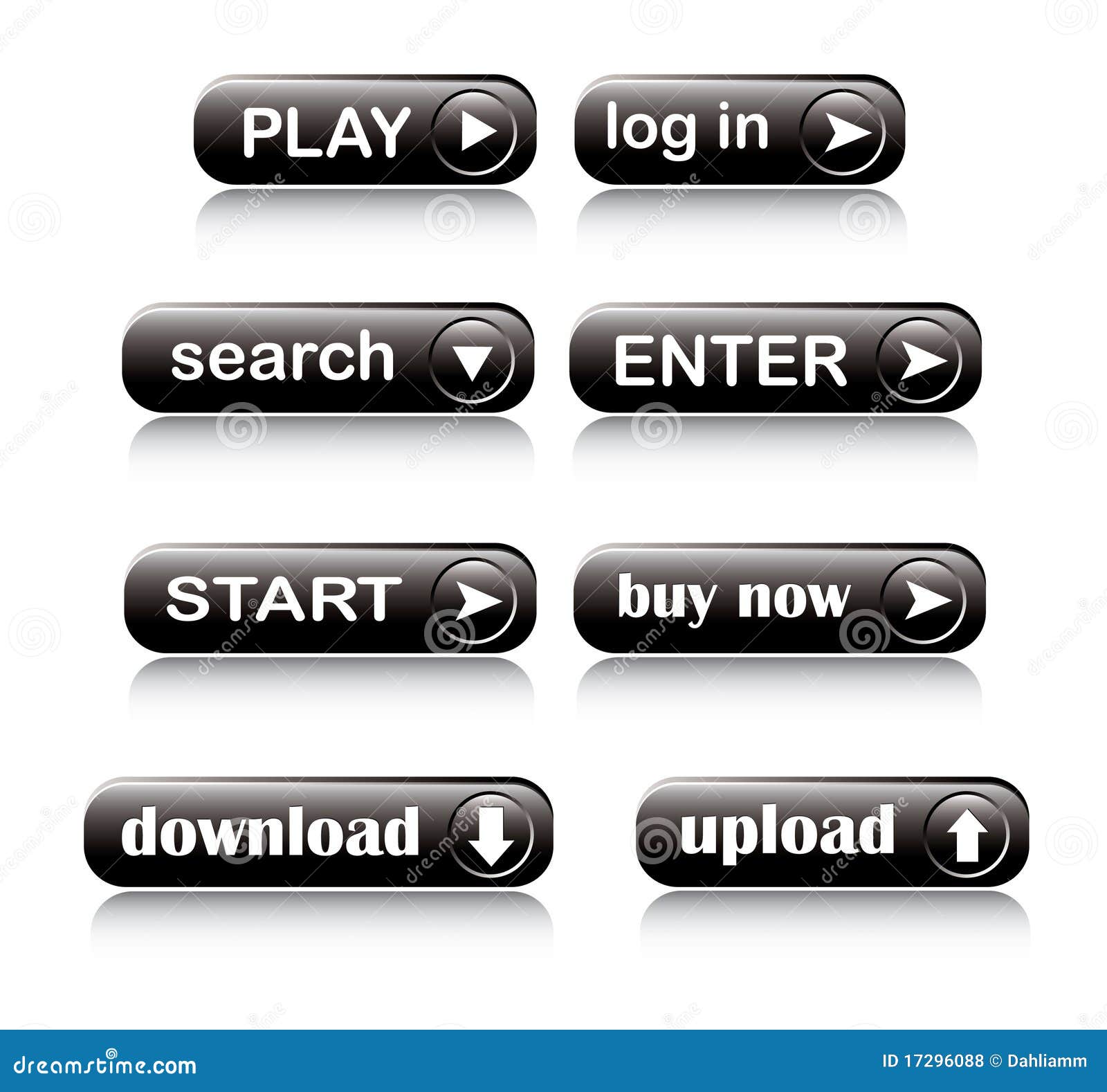 Black buttons stock vector. Illustration of upload, download - 17296088