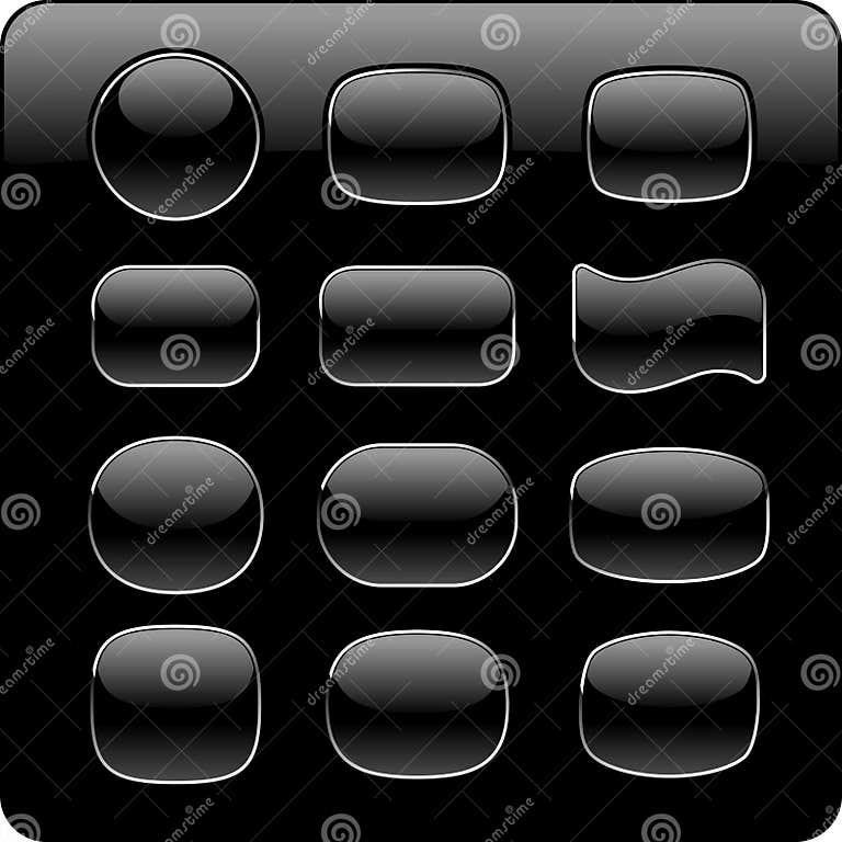 Black buttons stock vector. Illustration of high, internet - 5203368