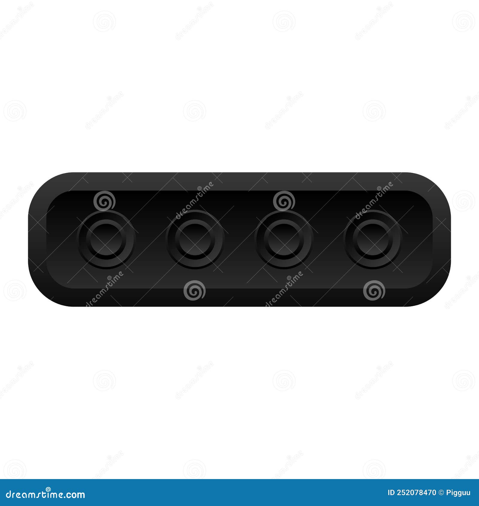 Black Buttons on Pad Isolated on White Background Stock Illustration ...