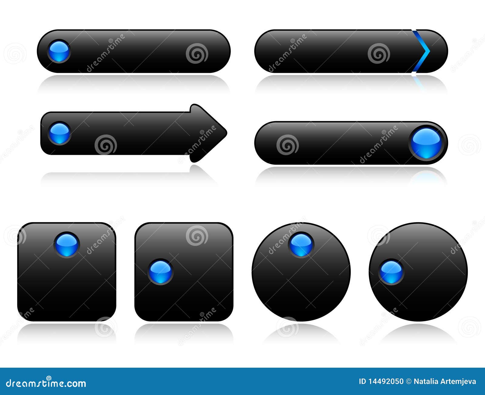 Black buttons for web stock vector. Illustration of computer - 14492050