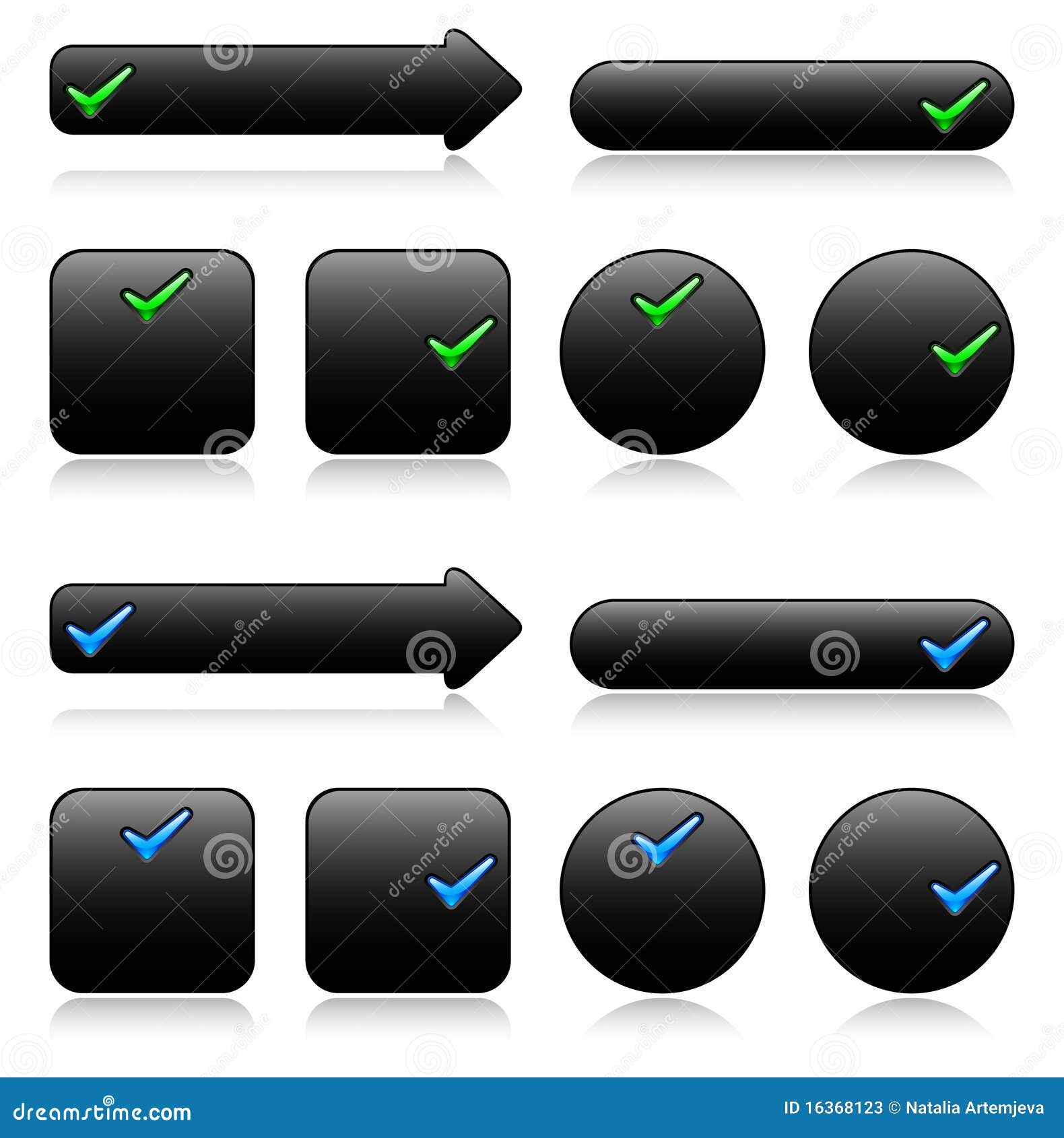 Black buttons for web stock vector. Illustration of button - 16368123