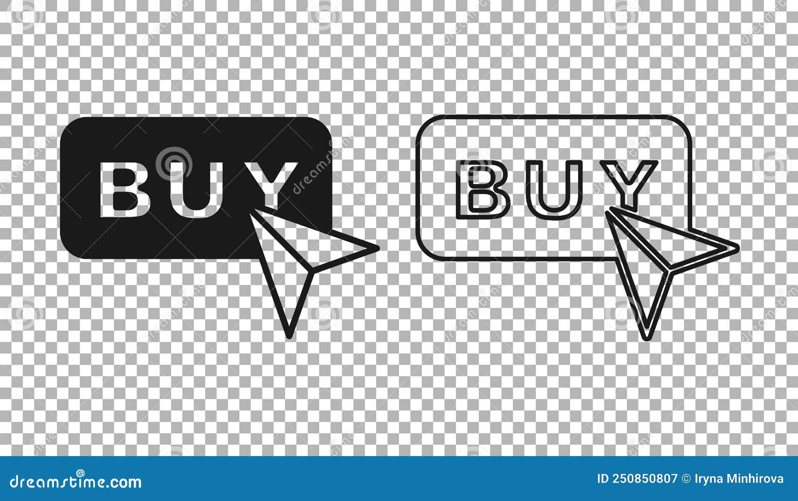 Black Buy Button Icon Isolated on Transparent Background. Vector Stock ...