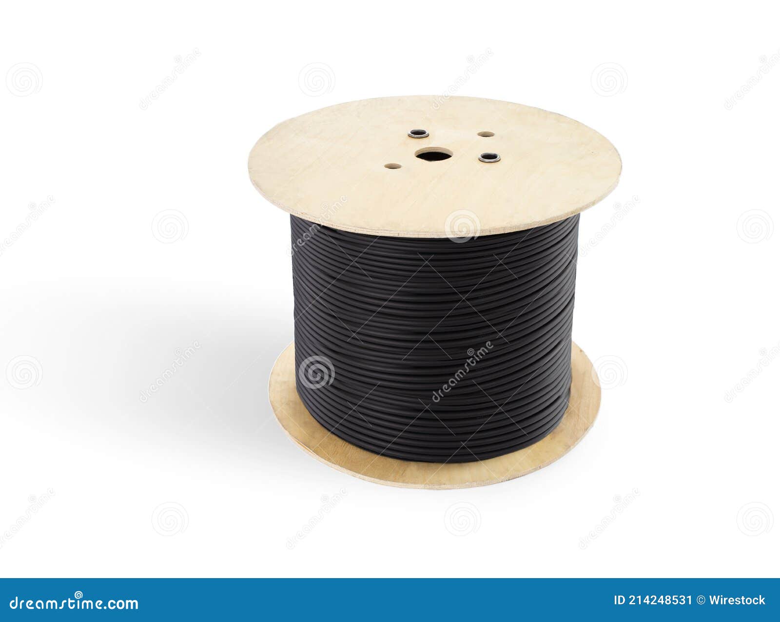 Electric Cable Spool Isolated on White Background. Stock Image - Image ...
