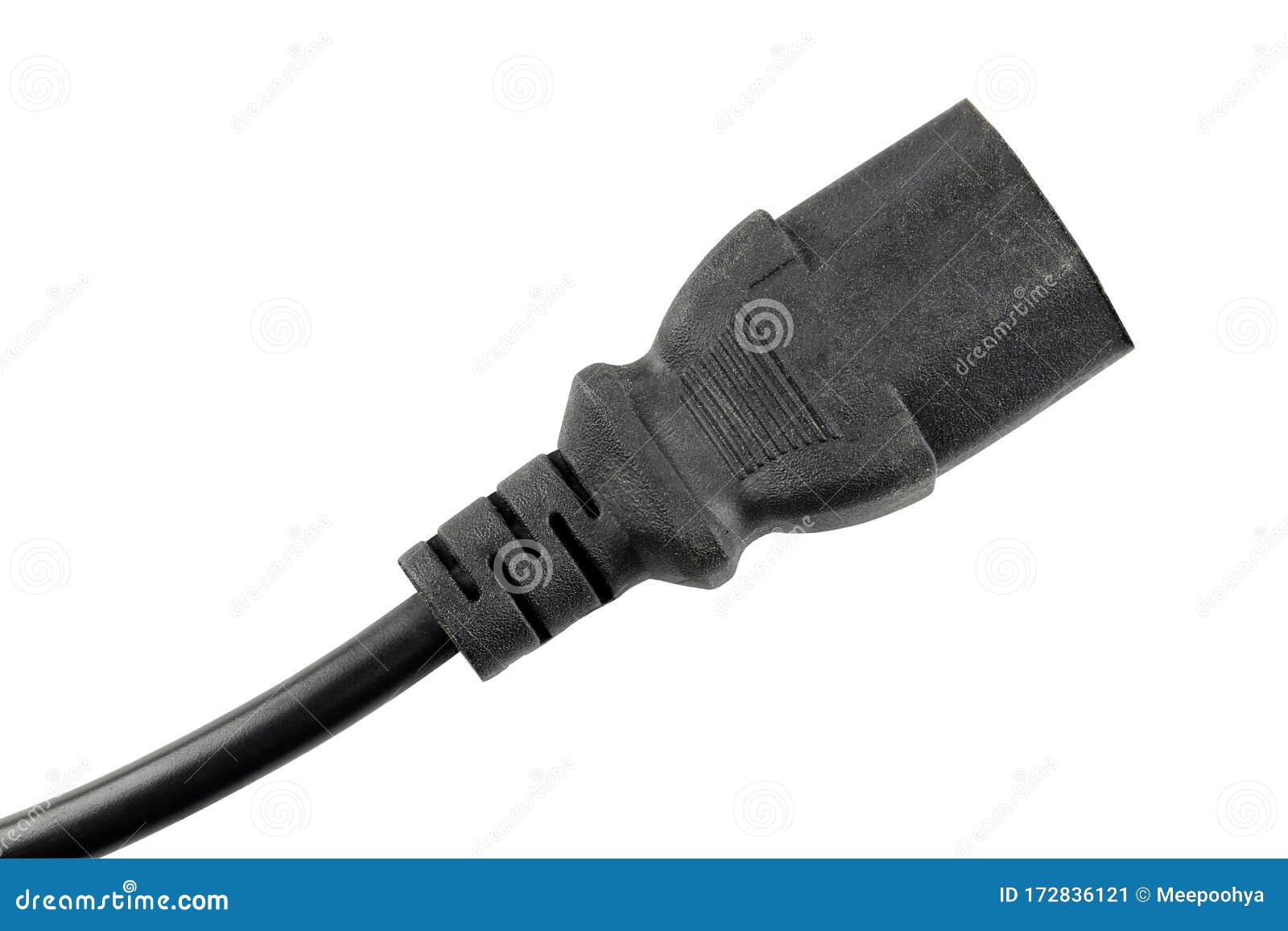 Black Cable of Plug Port Isolated on White Background Stock Image ...