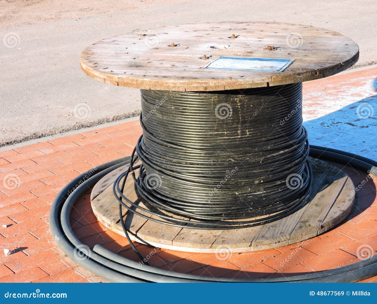 Black cable spool stock image. Image of spool, cable - 48677569