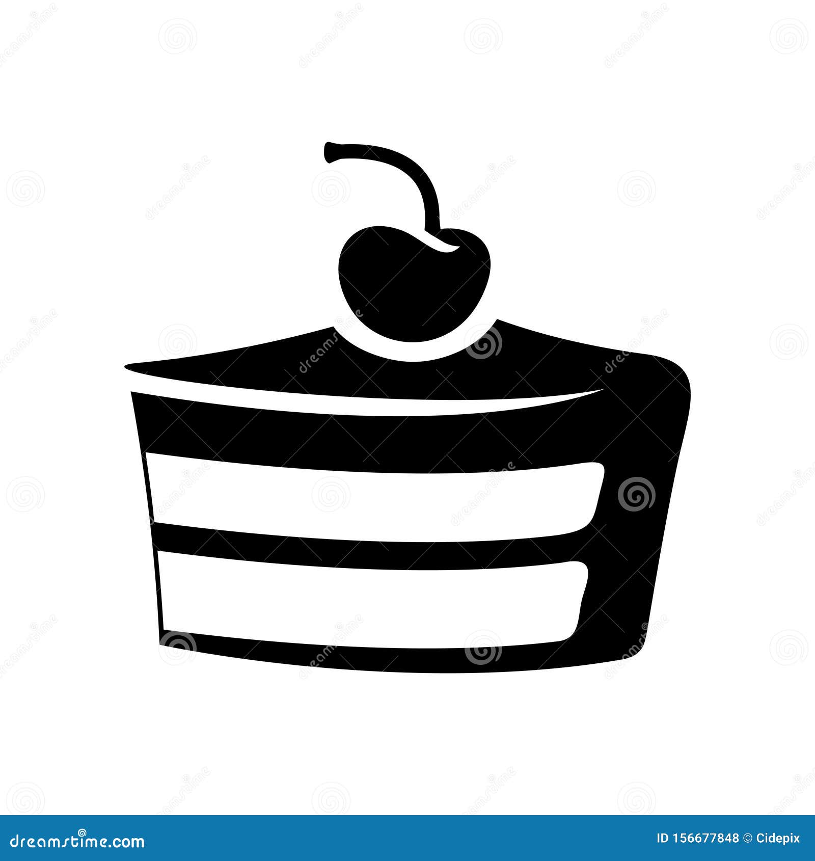 Black Cake Icon Isolated on a White Background Vector Illustration ...