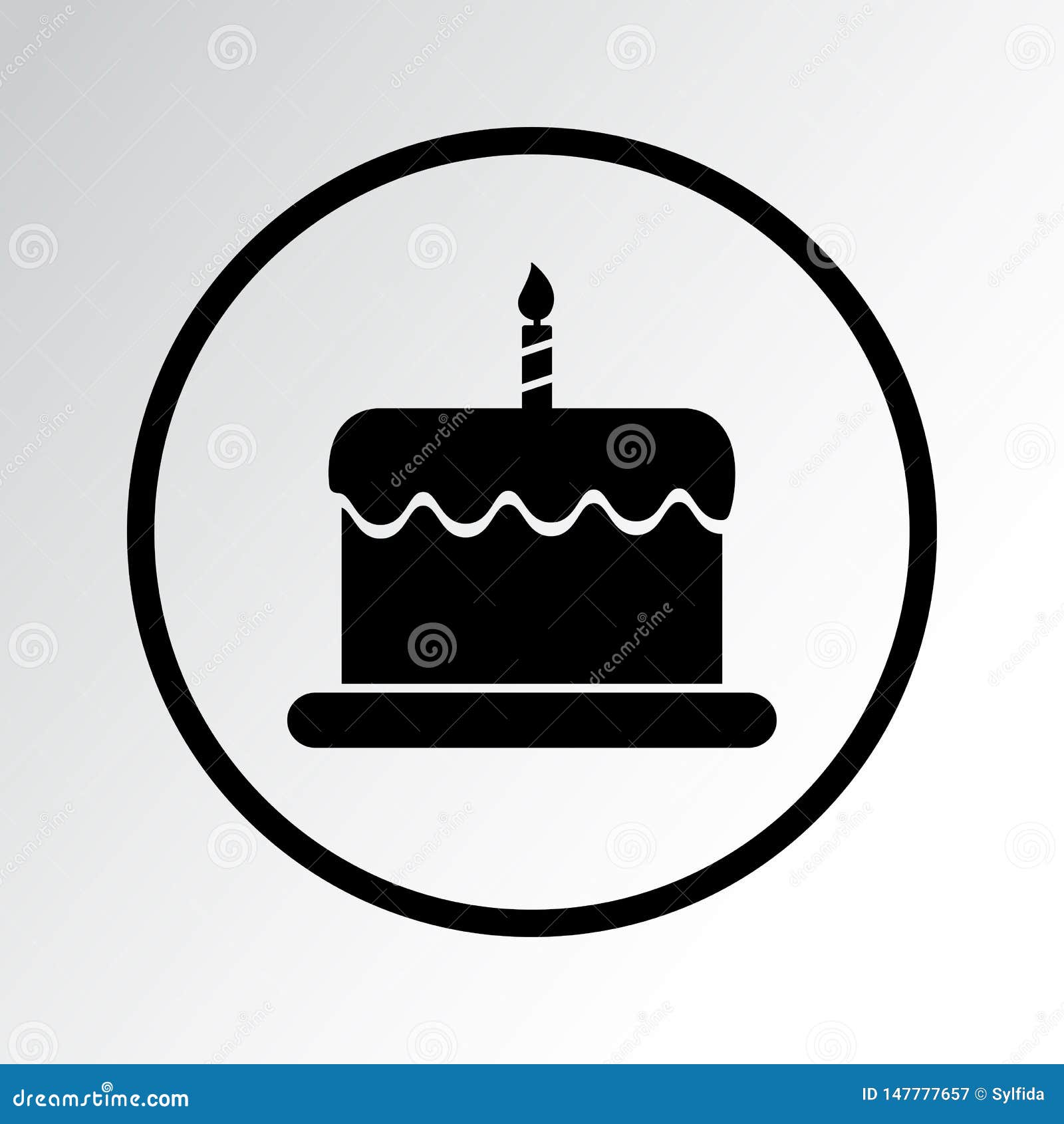 Black Cake Icon. Vector Illustration Stock Illustration - Illustration ...