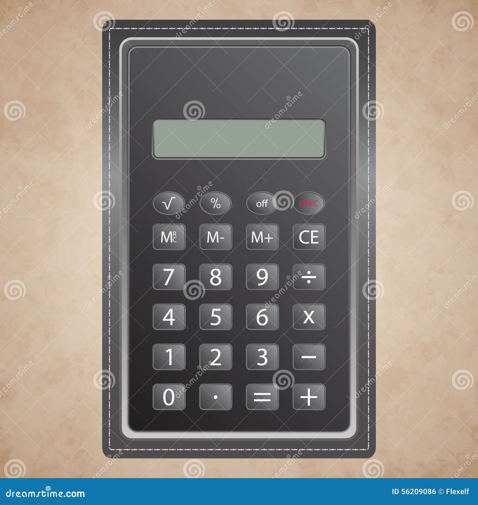 Black calculator stock vector. Illustration of calculation - 56209086