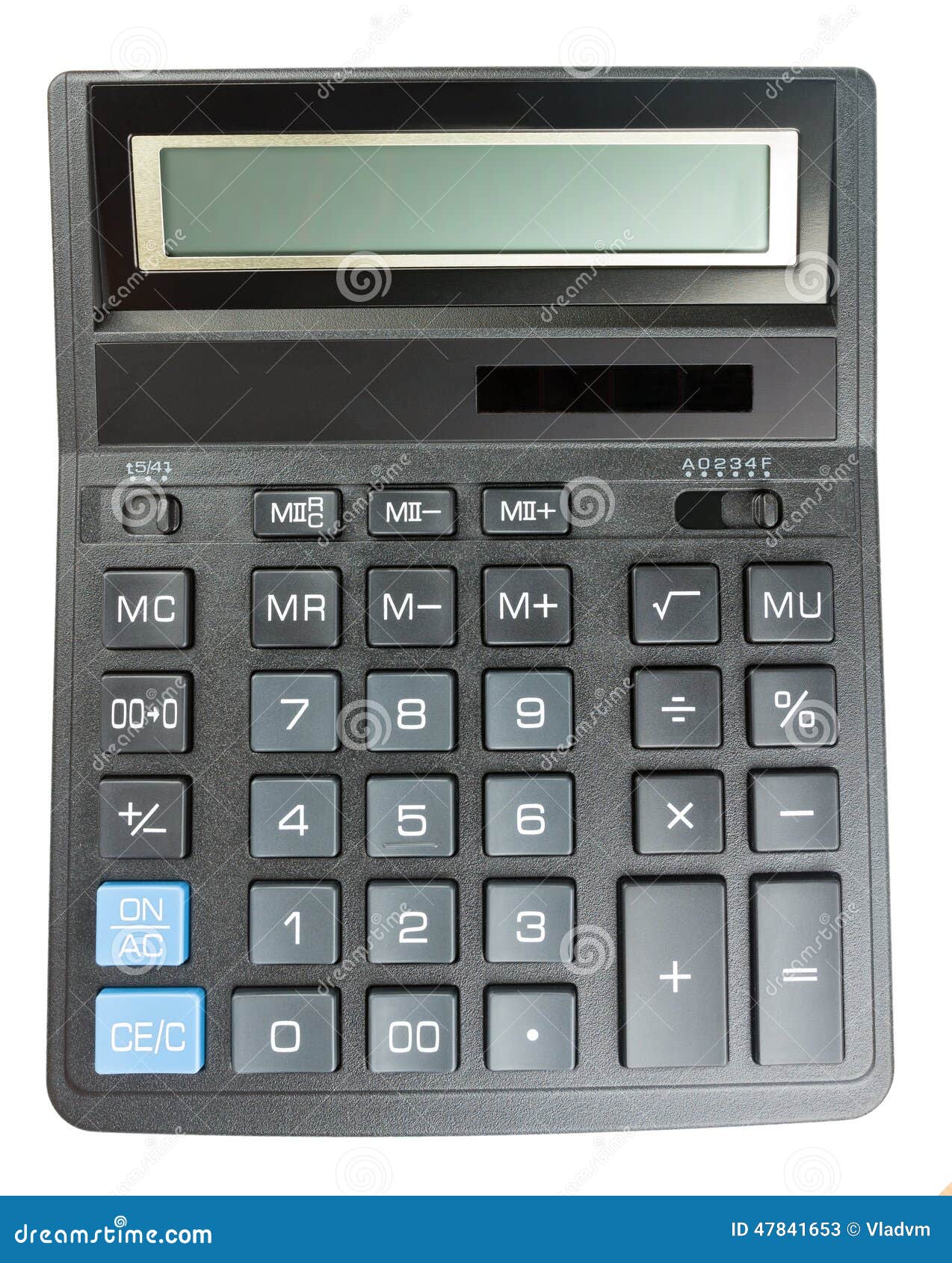 Black Calculator Isolated on White Background Stock Image - Image of ...