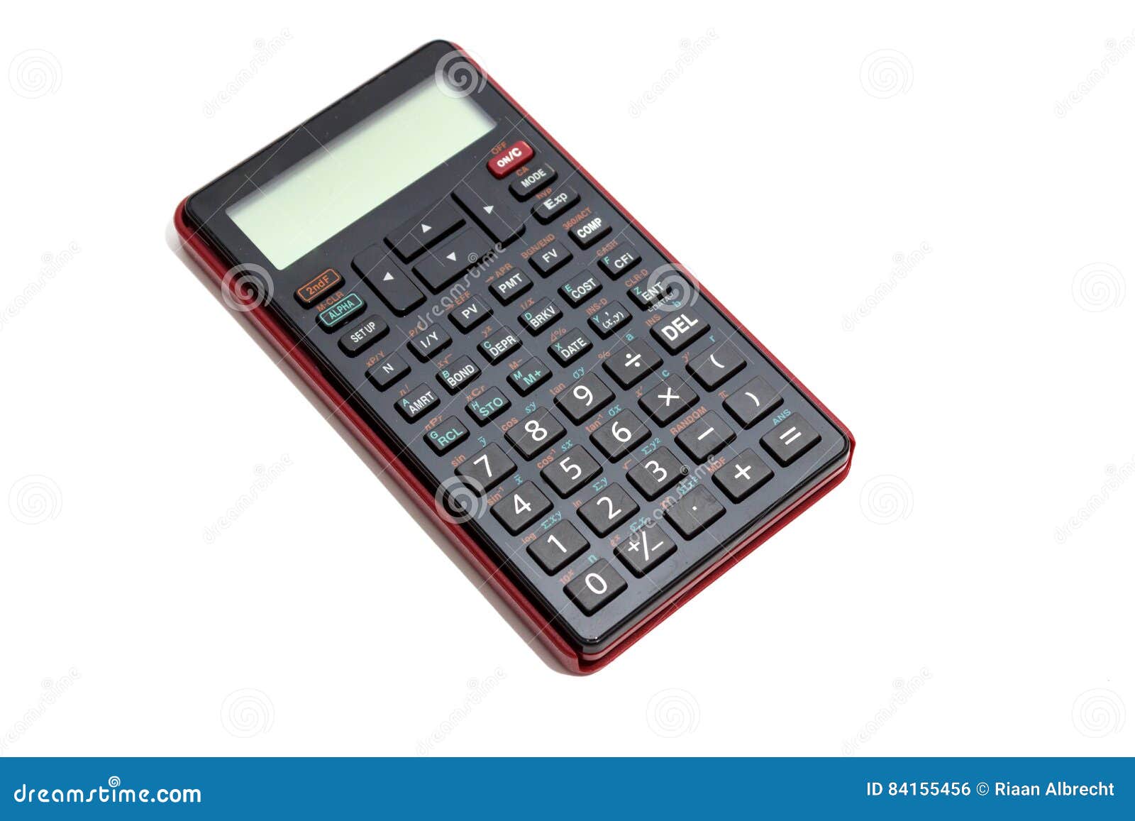 Black Calculator Isolated on White Background Stock Photo - Image of ...