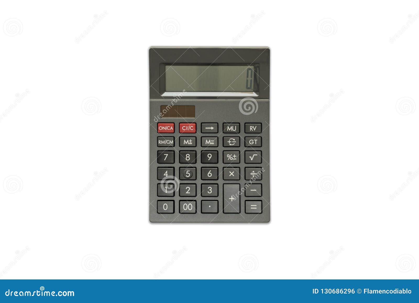 Black Calculator on Isolated White Background, Top View Stock Photo ...